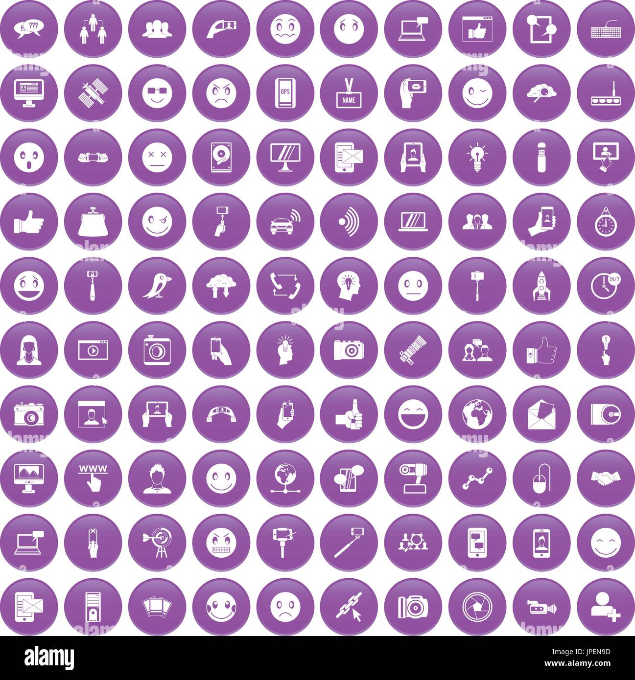 100 social media icons set purple Stock Vector Image & Art - Alamy