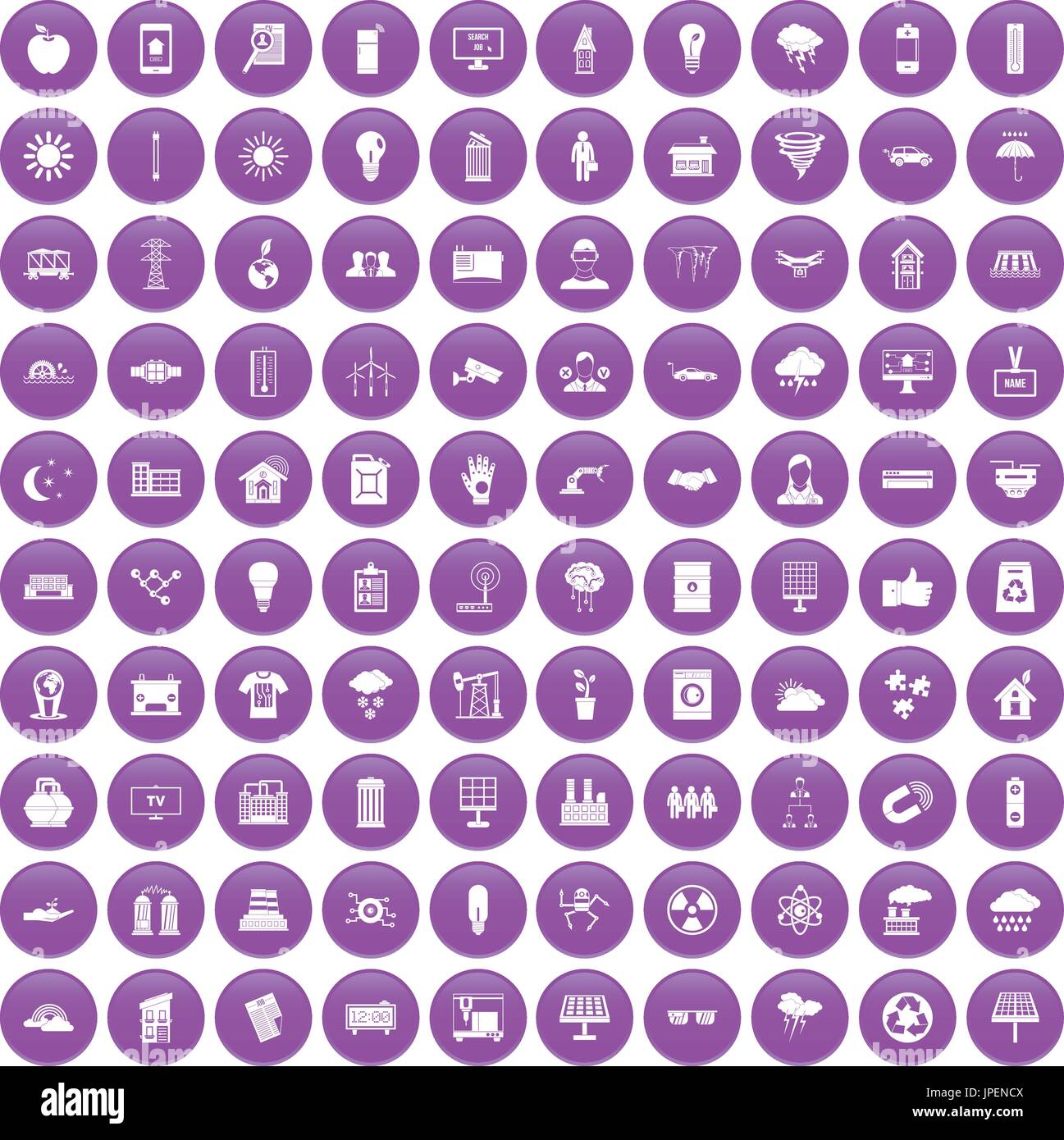 100 solar energy icons set purple Stock Vector Image & Art - Alamy