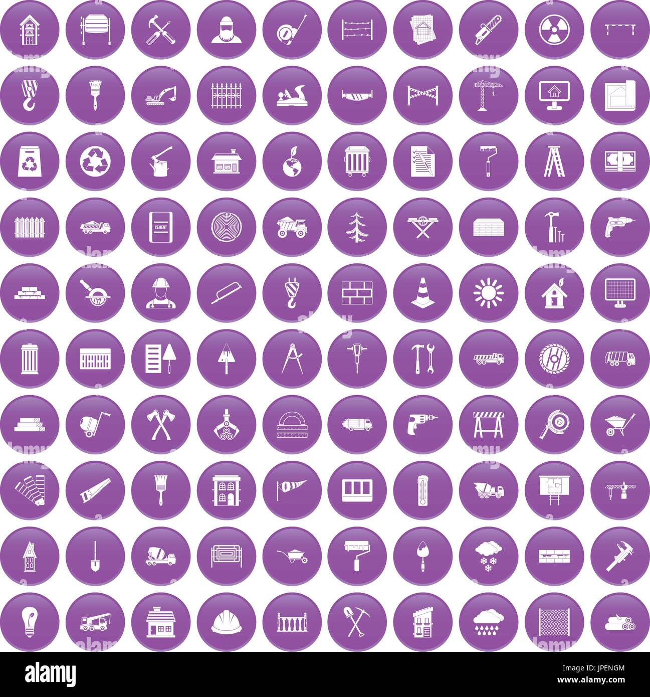 100 building materials icons set purple Stock Vector Image & Art - Alamy