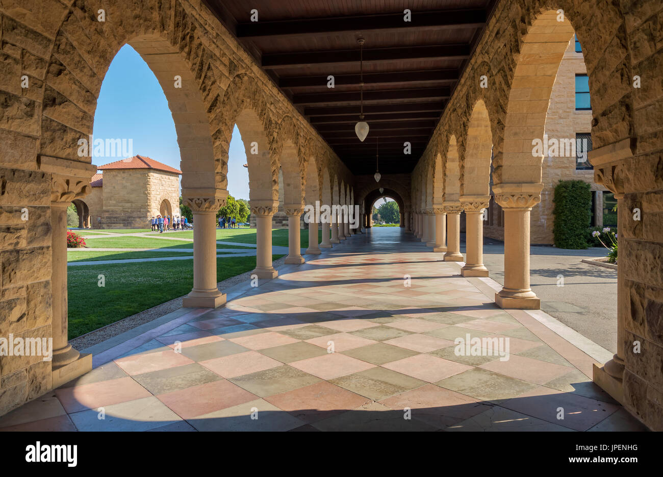 one of the hallway in Memorial Square, Stanford University campus in ...