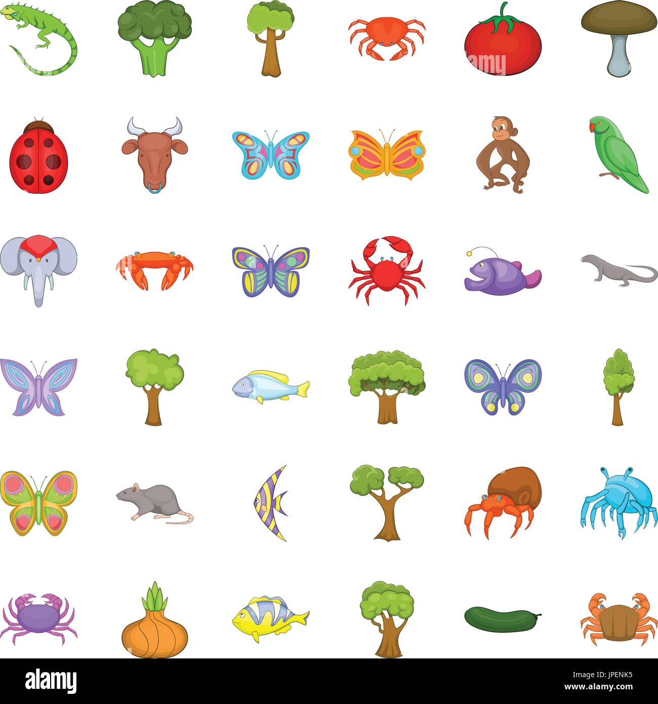 Biology icons set, cartoon style Stock Vector Image & Art - Alamy