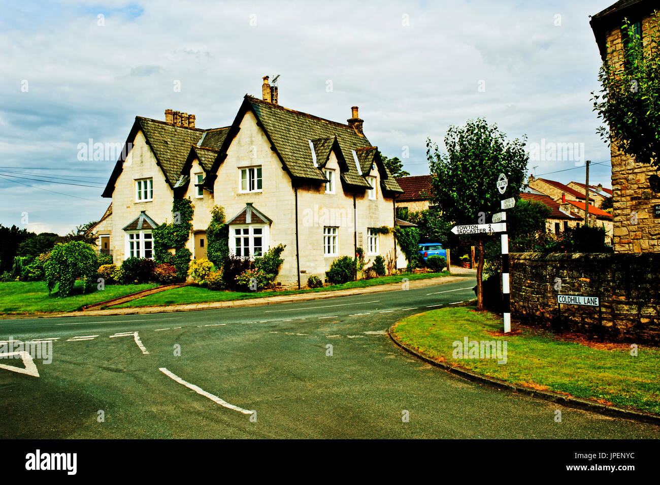 Road Junction, Saxton, North Yorkshire Stock Photo - Alamy
