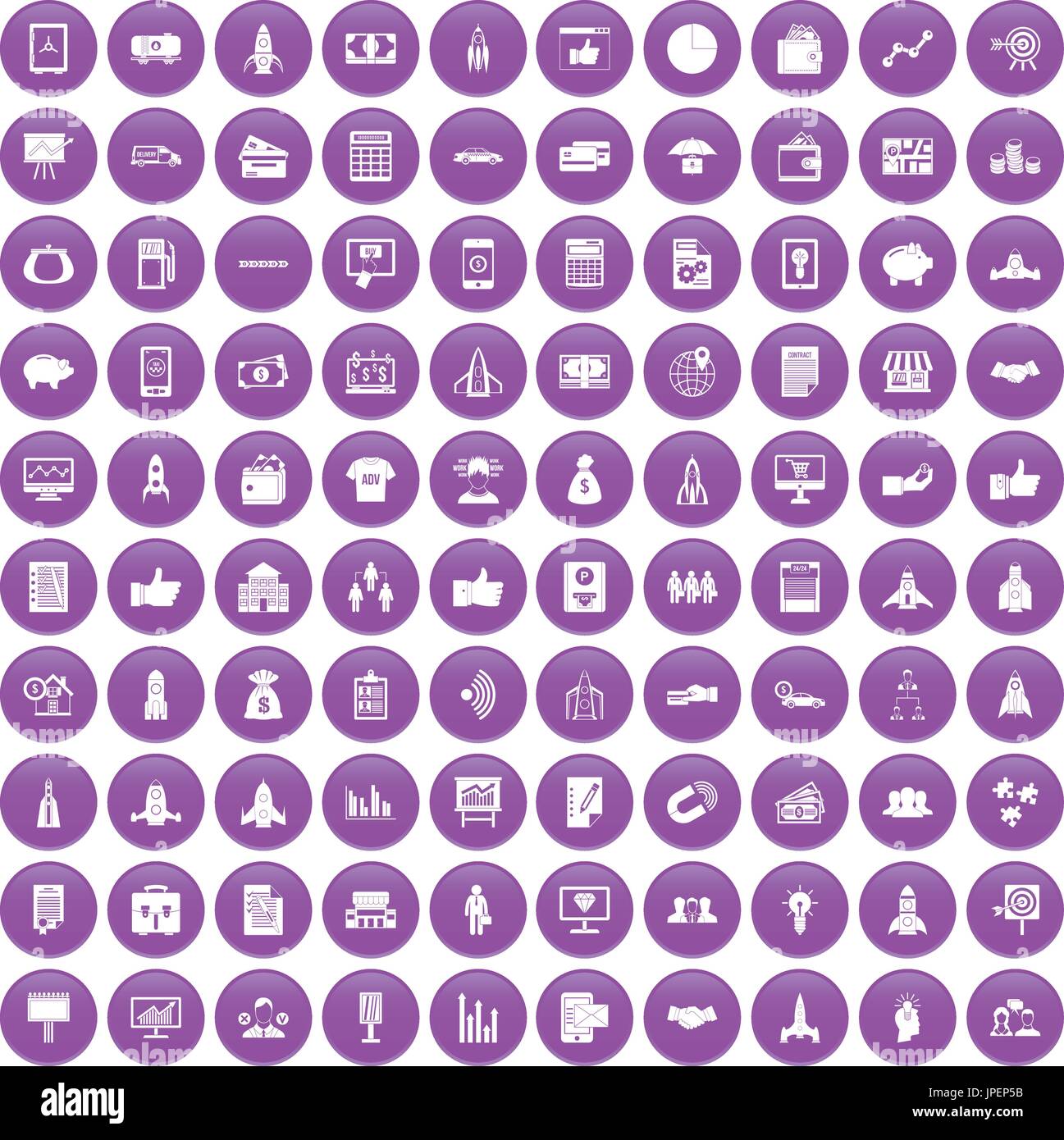 100 startup icons set purple Stock Vector Image & Art - Alamy