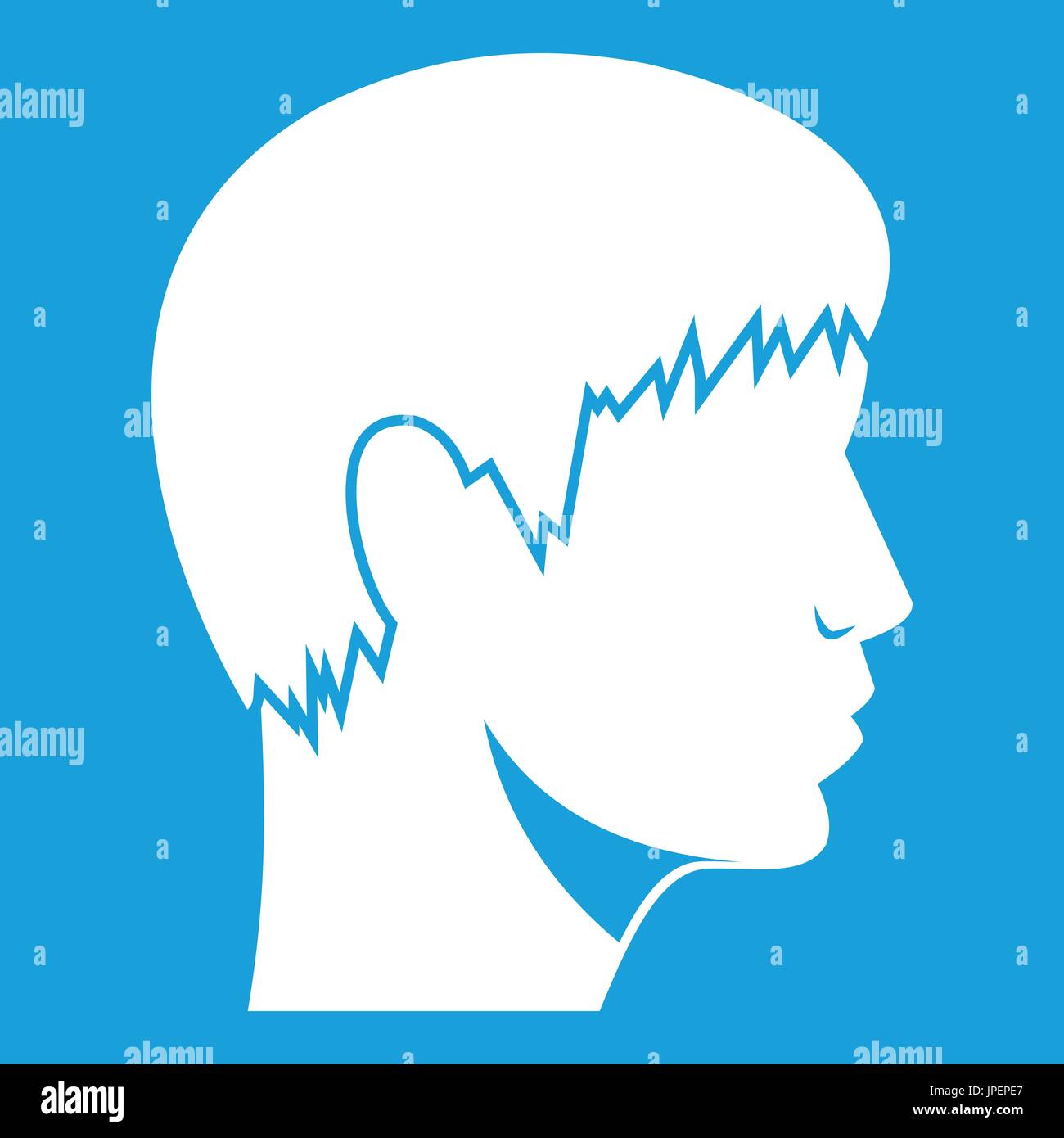 Man head icon white Stock Vector Image & Art - Alamy