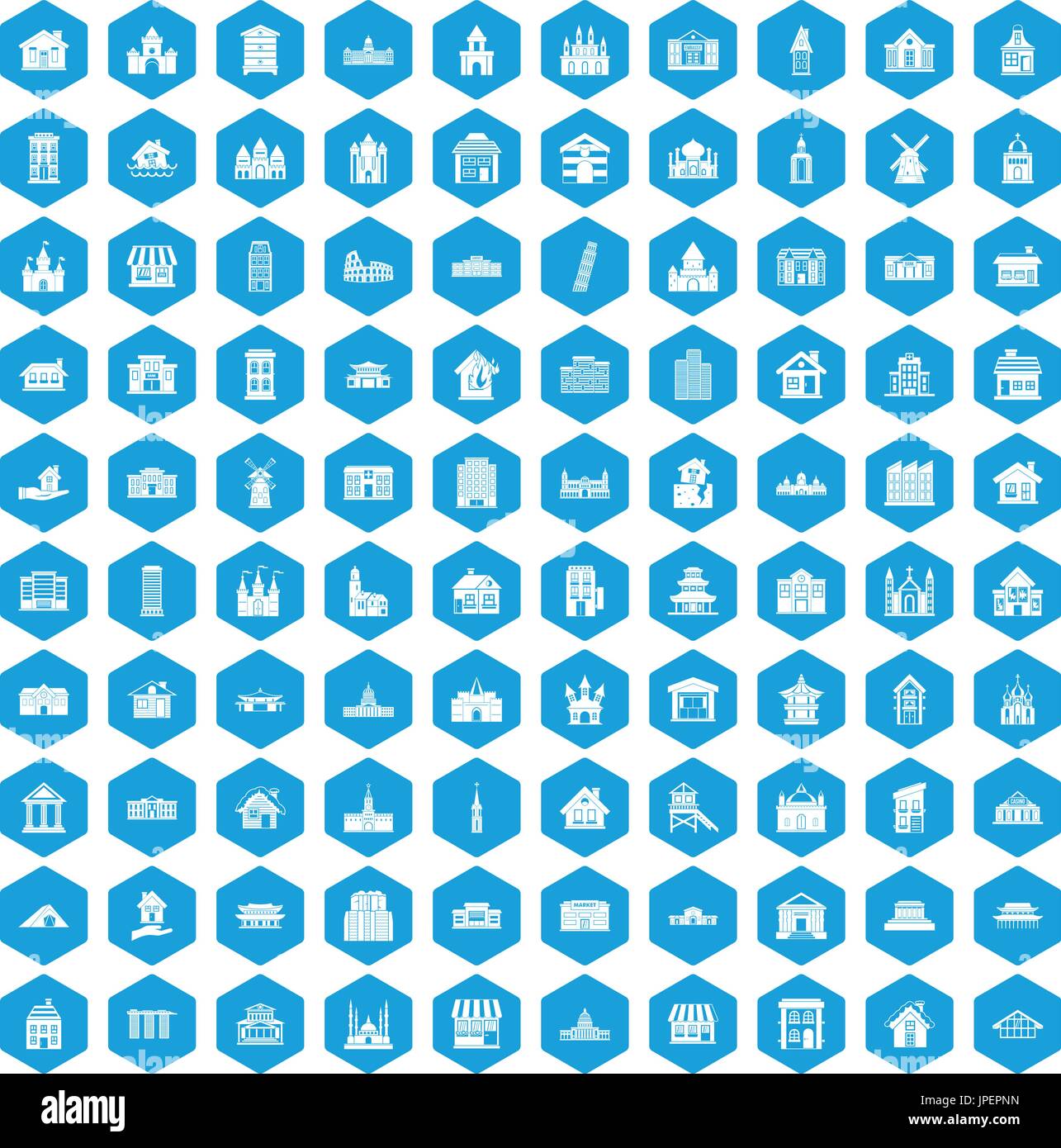 100 building icons set blue Stock Vector Image & Art - Alamy