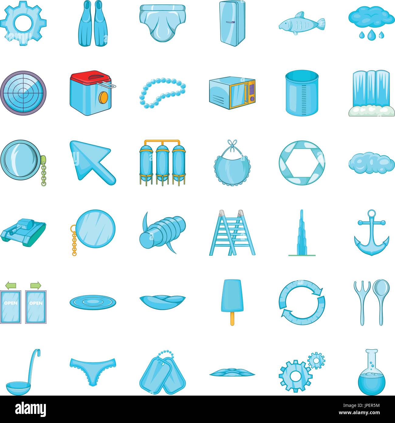 Blue thing icons set, cartoon style Stock Vector Image & Art - Alamy
