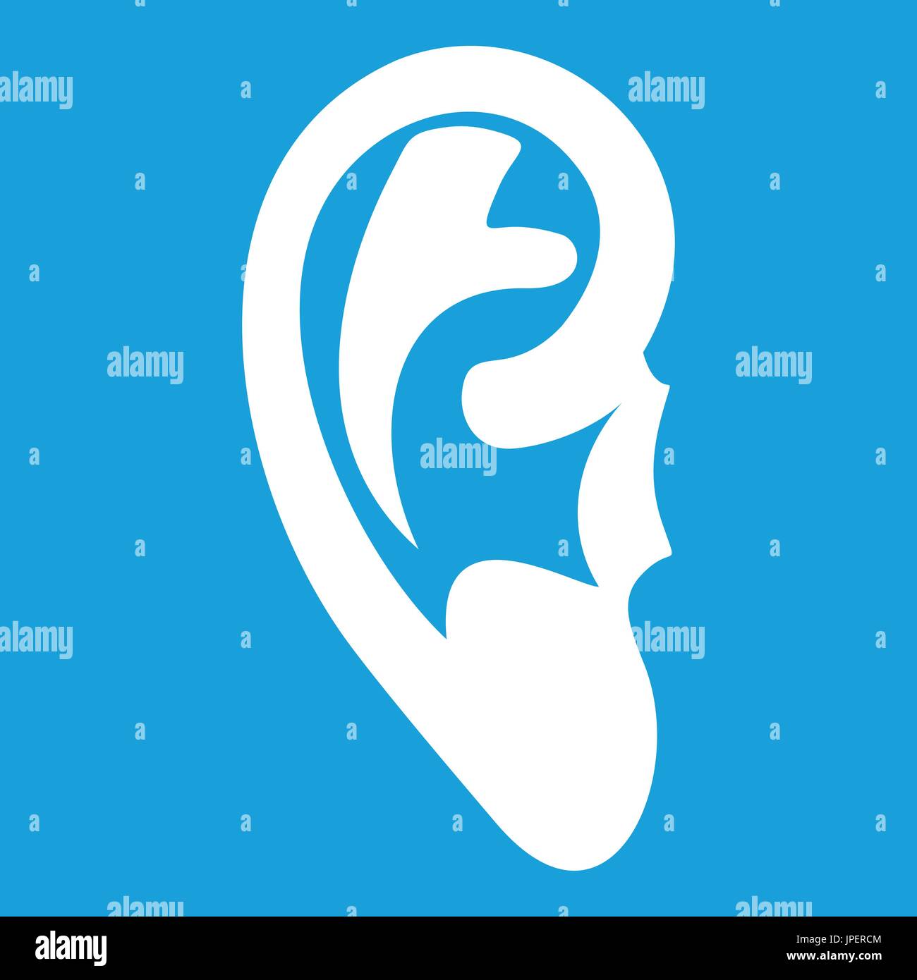 Ear icon white Stock Vector Image & Art - Alamy