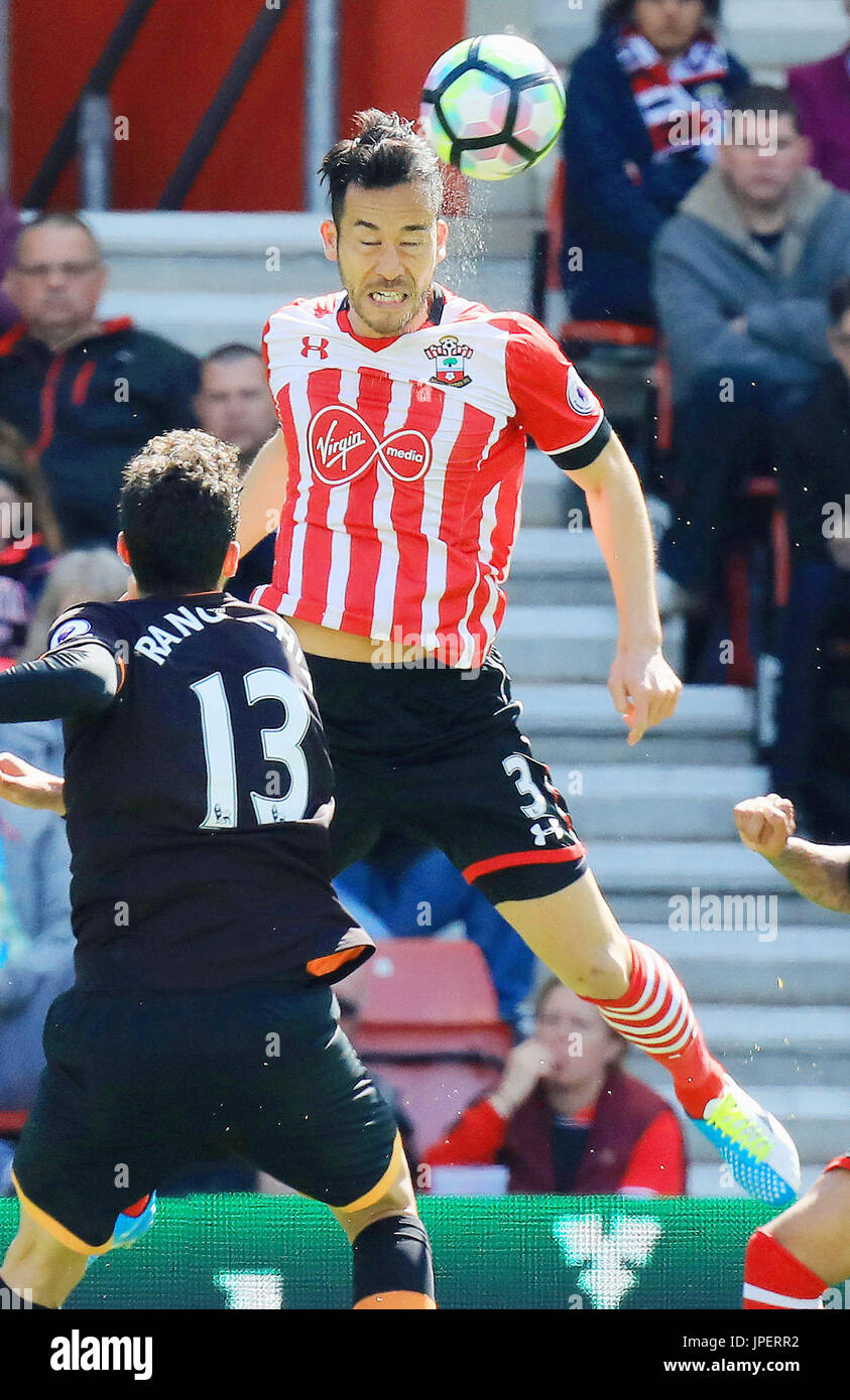 Maya Yoshida heads the ball during Southampton's scoreless home draw ...