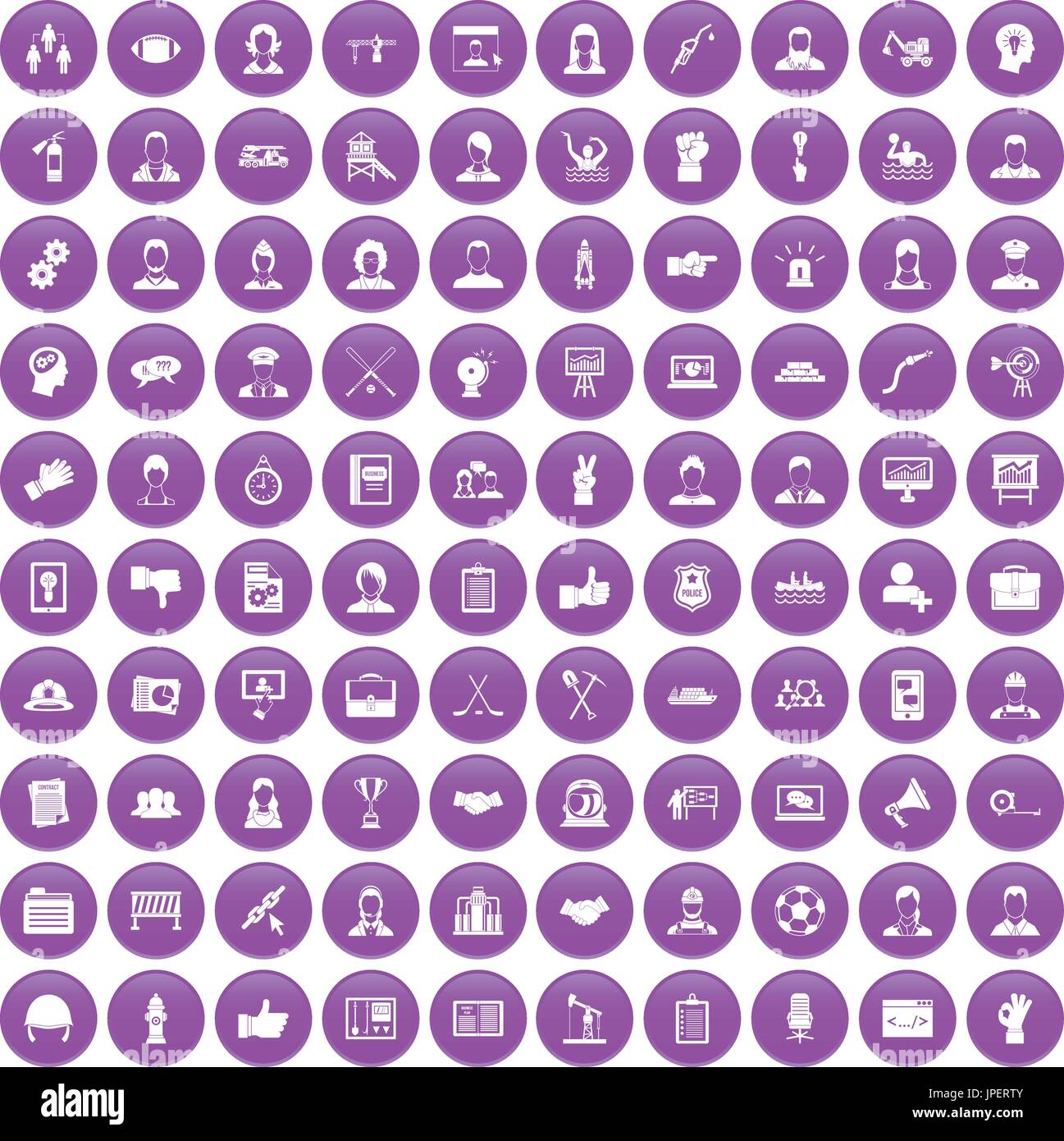 100 team work icons set purple Stock Vector Image & Art - Alamy