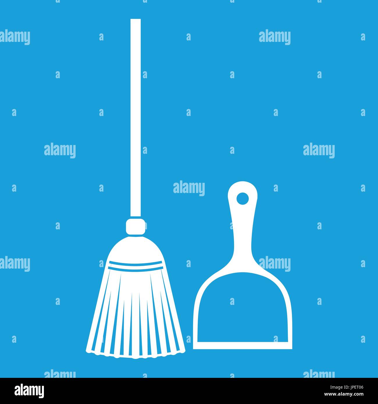 Broom and dustpan icon white Stock Vector Image & Art - Alamy