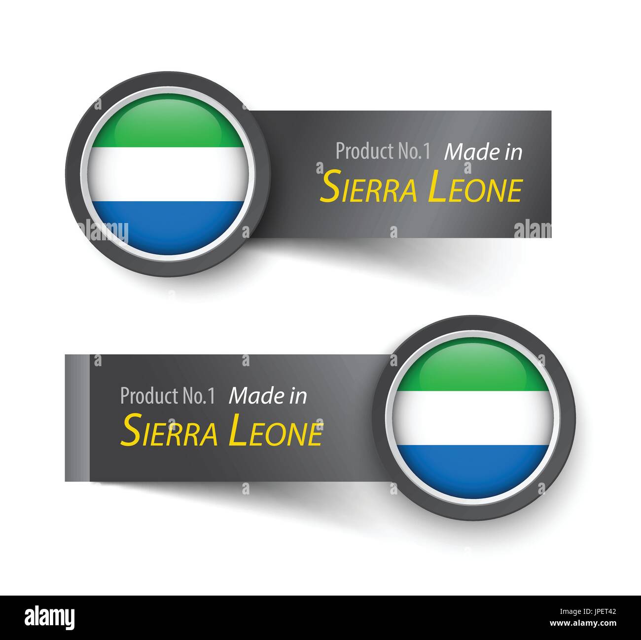 Flag icon and label with text made in Sierra Leone Stock Vector Image ...