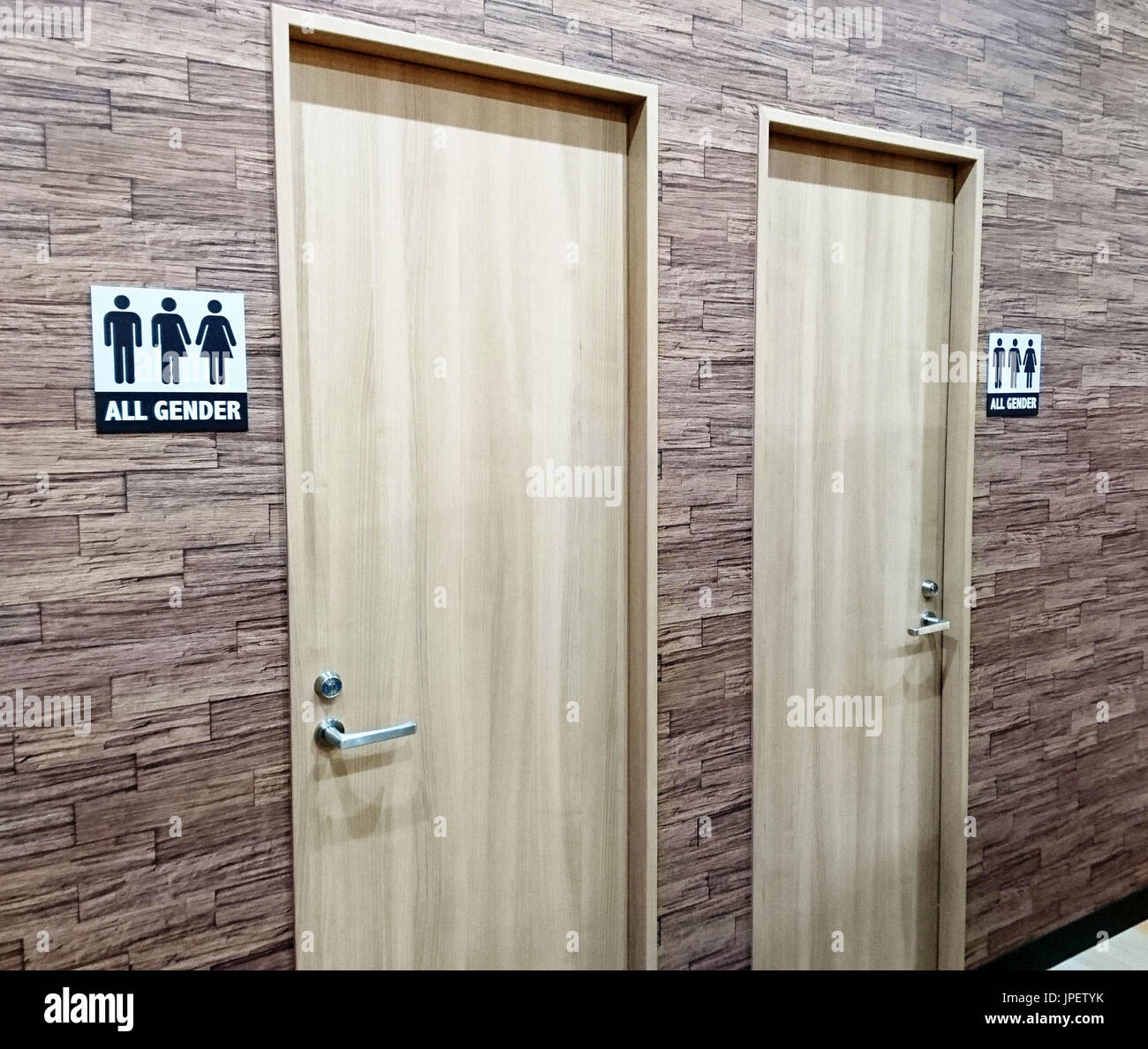 An "All Gender" restroom for LGBT people is seen on the second floor of ...