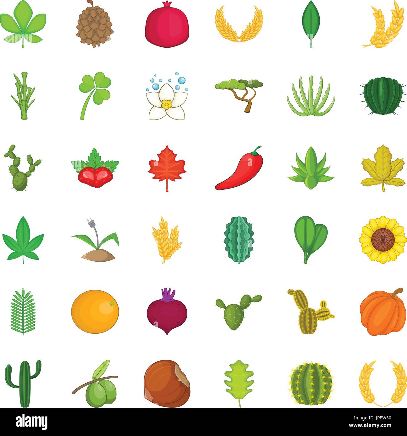 Plant icons set, cartoon style Stock Vector Image & Art - Alamy