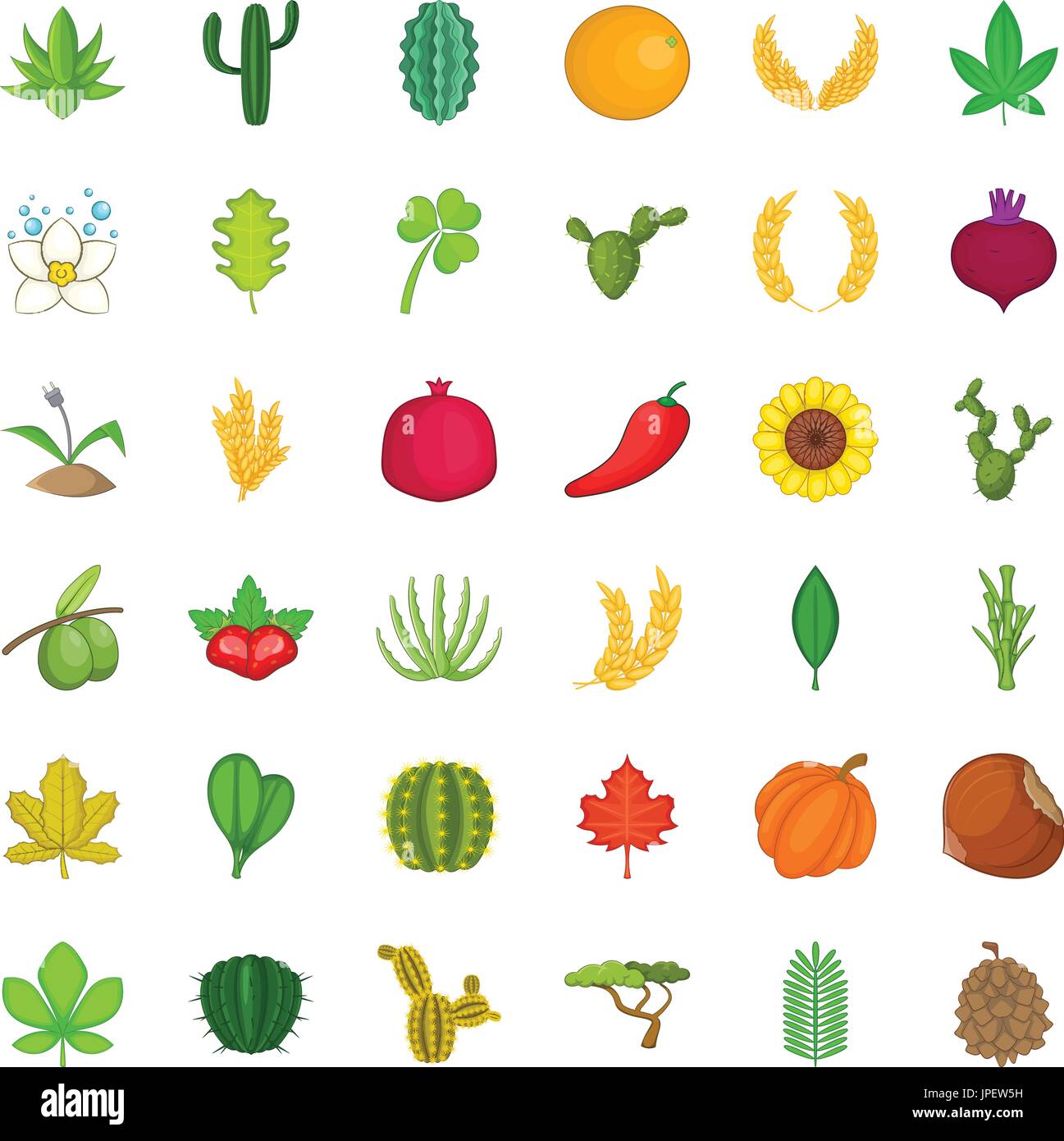 Organic plant icons set, cartoon style Stock Vector Image & Art - Alamy