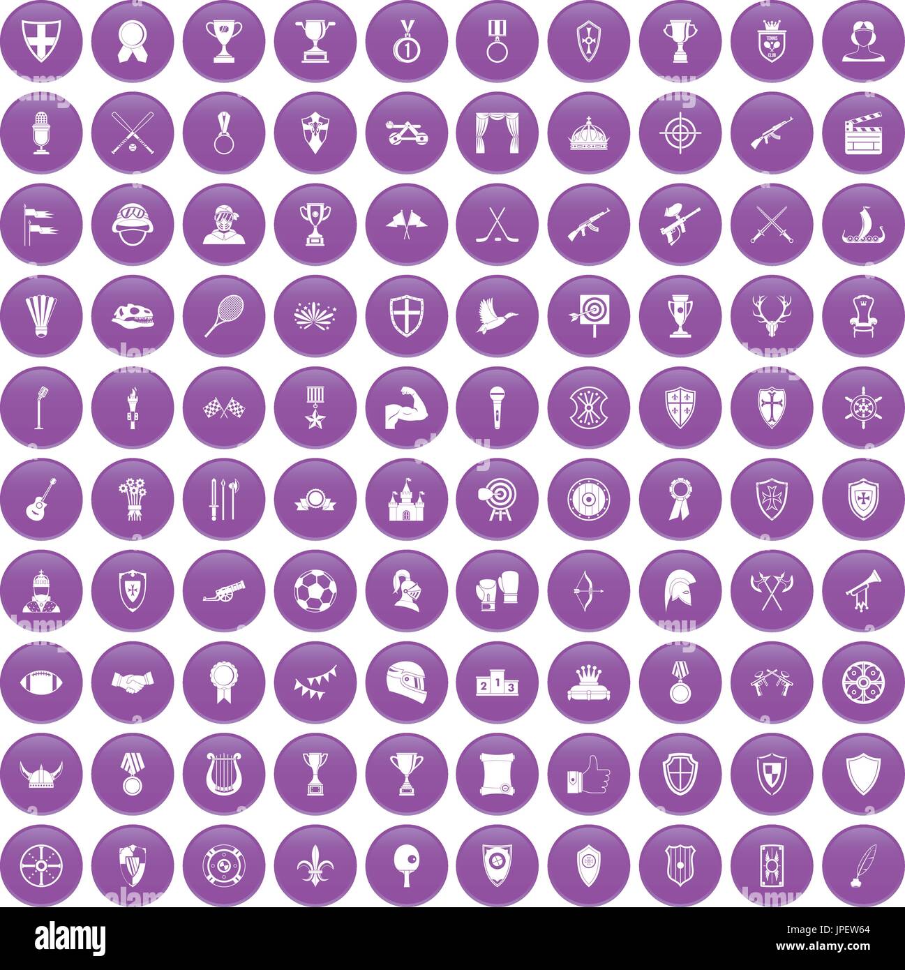 100 trophy and awards icons set purple Stock Vector Image & Art - Alamy