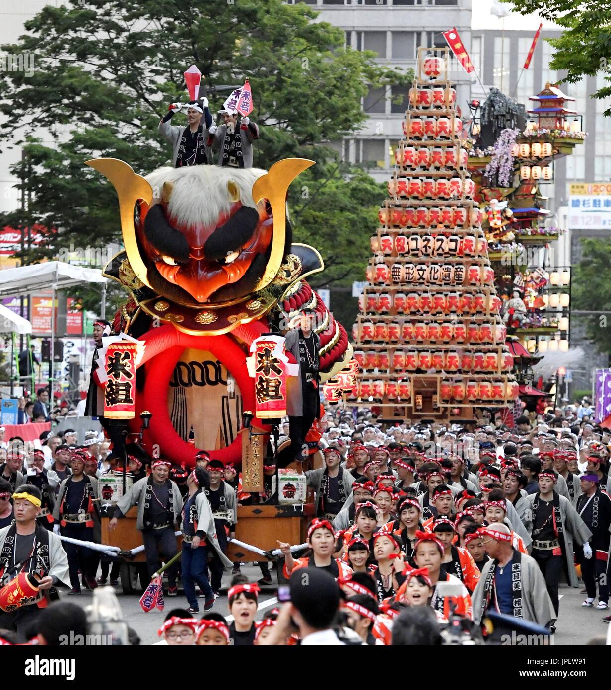 Five festivals of Japan's southwestern Kyushu area are jointly staged ...