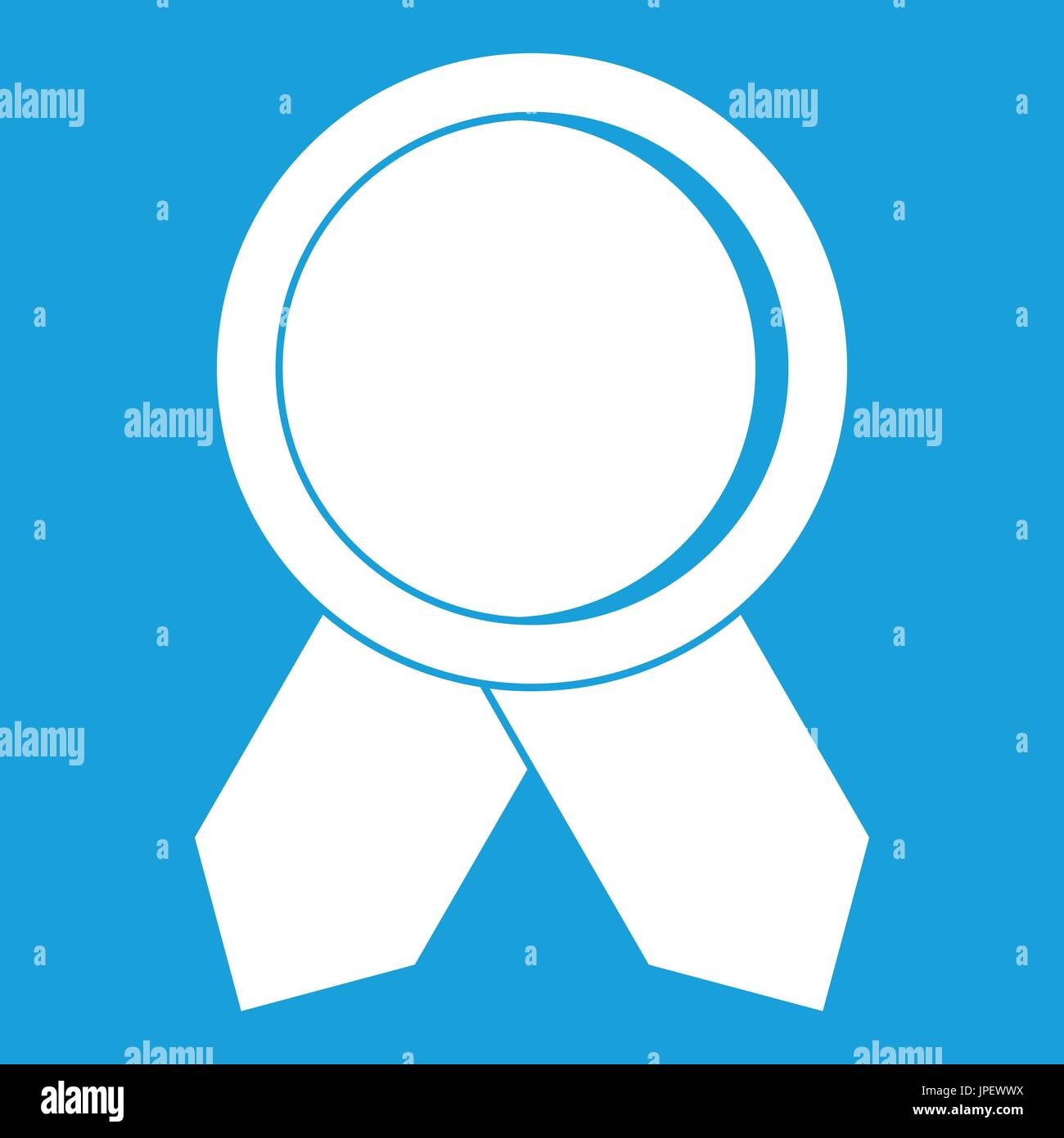 Circle badge wih ribbons icon white Stock Vector Image & Art - Alamy