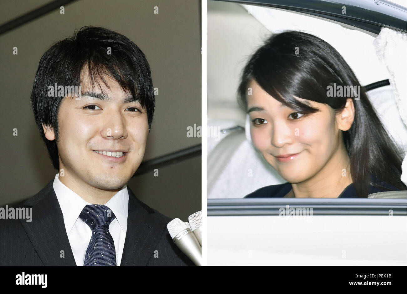 Combined photo shows Japan's Princess Mako (R), the first grandchild of ...