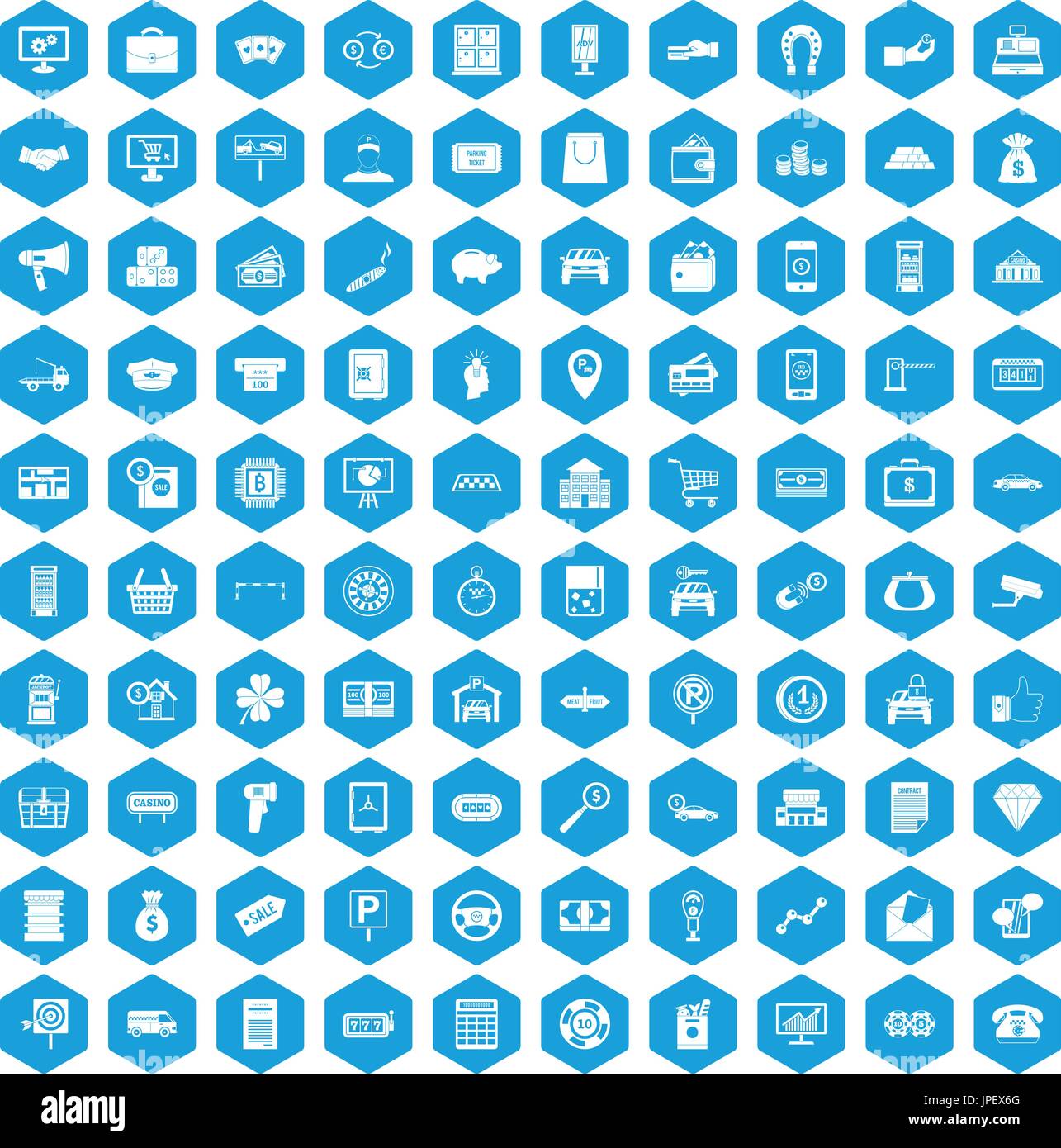 100 coin icons set blue Stock Vector Image & Art - Alamy