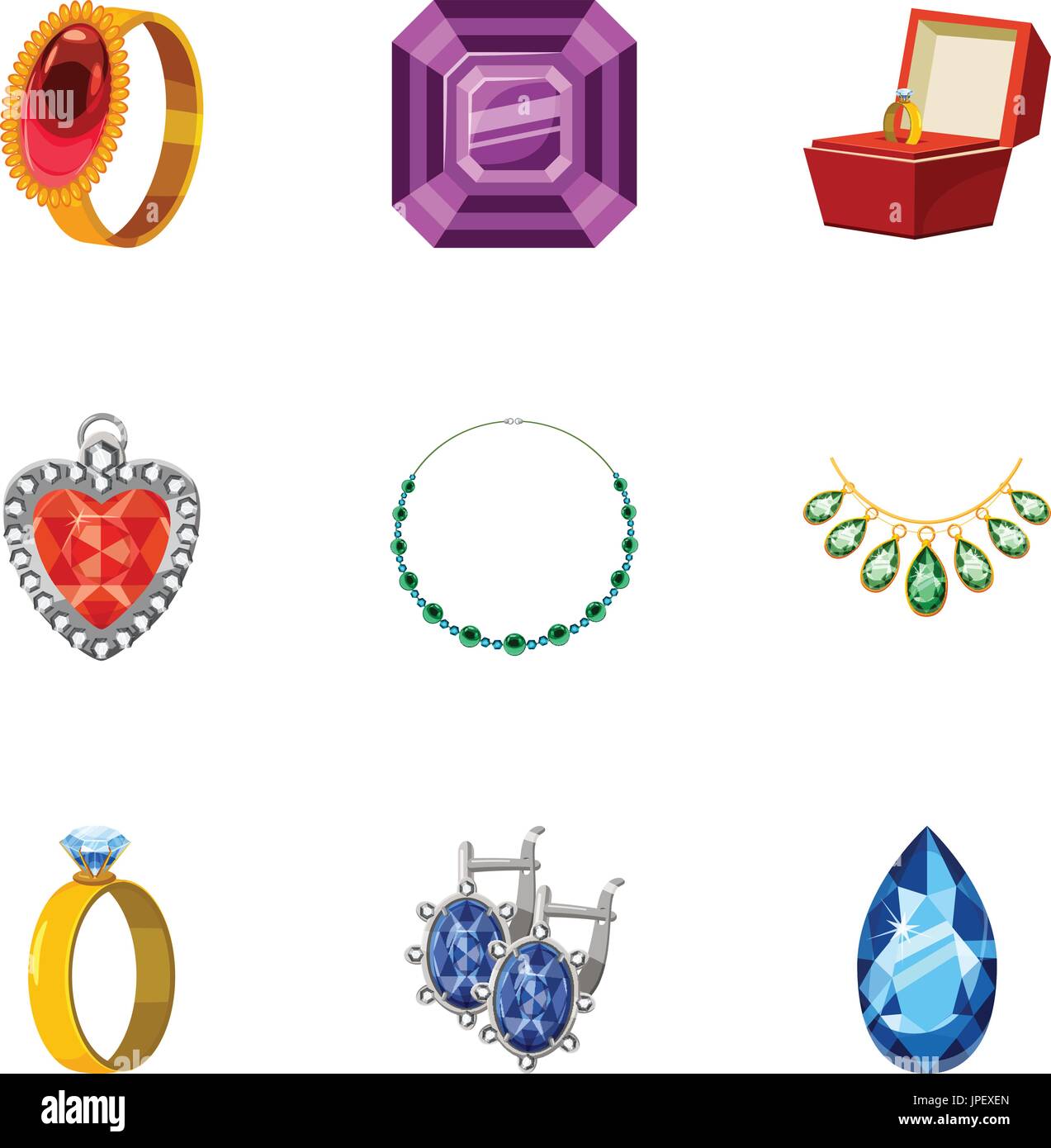 Jewelry store icons set, cartoon style Stock Vector Image & Art - Alamy