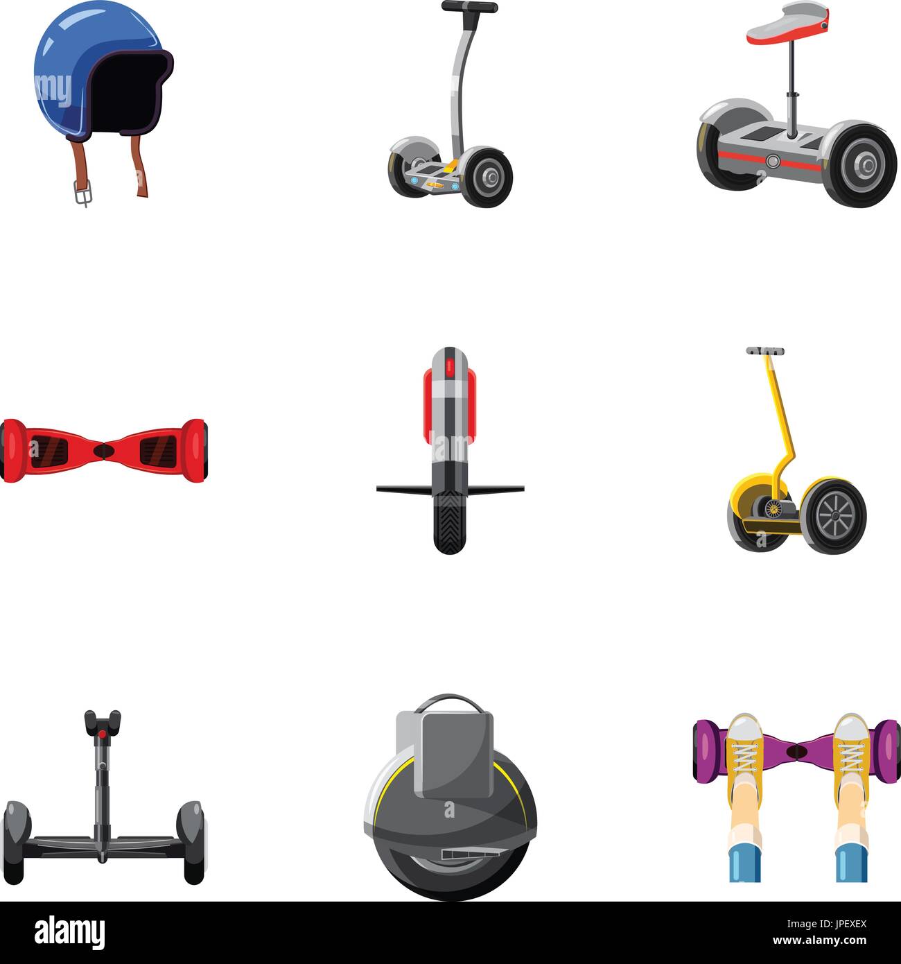 Hoverboard icons set, cartoon style Stock Vector Image & Art - Alamy