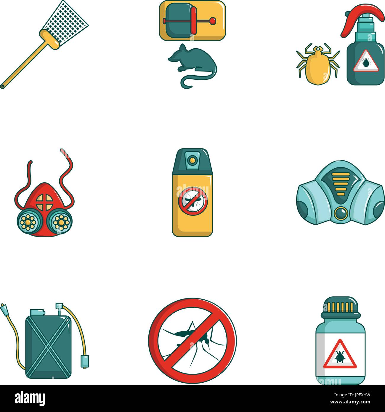 Insect control icons set, cartoon style Stock Vector Image & Art - Alamy