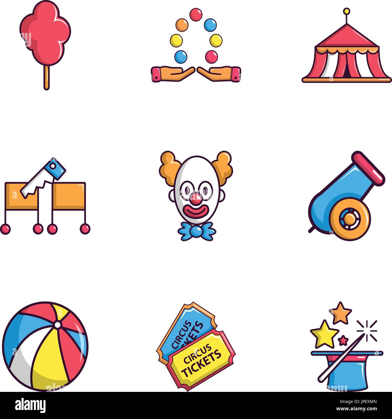 Circus show icons set, flat style Stock Vector Image & Art - Alamy