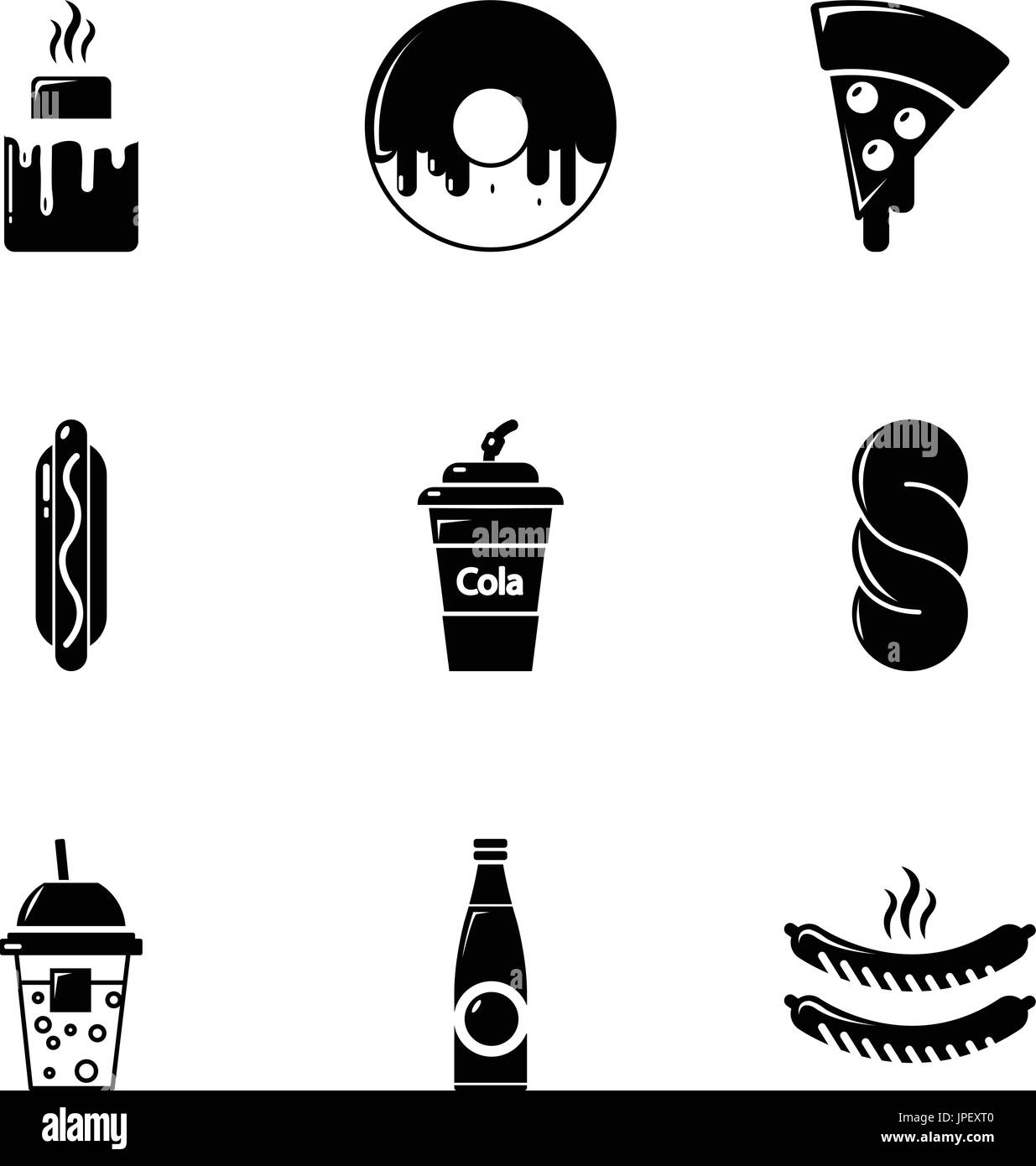 Snacks icons set, simple style Stock Vector Image & Art - Alamy