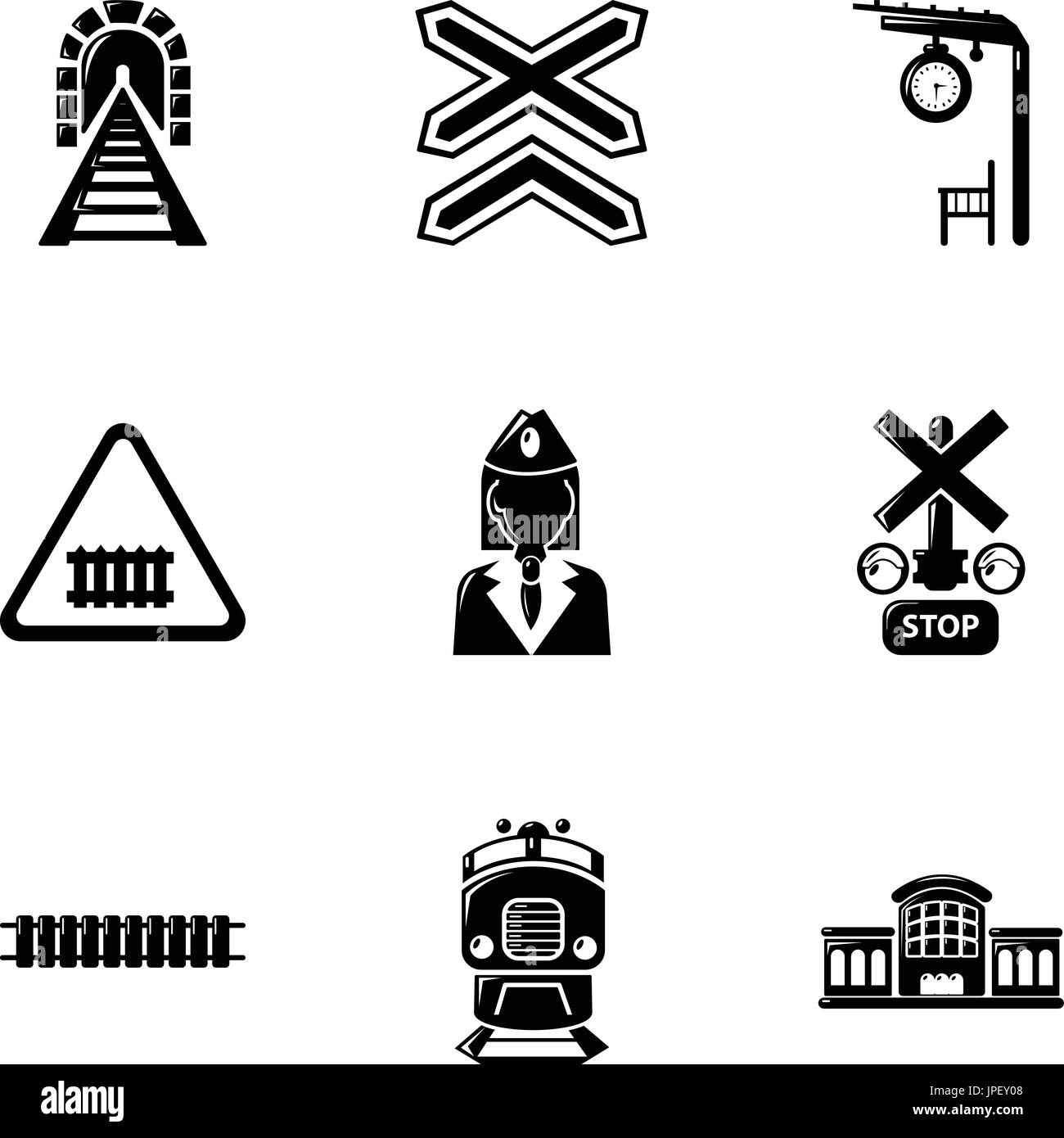 Train icons set, simple style Stock Vector Image & Art - Alamy