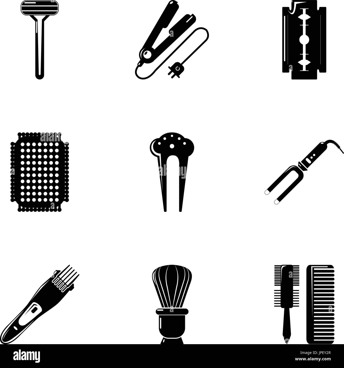 Beauty salon stuff icons set, simple style Stock Vector Image & Art - Alamy
