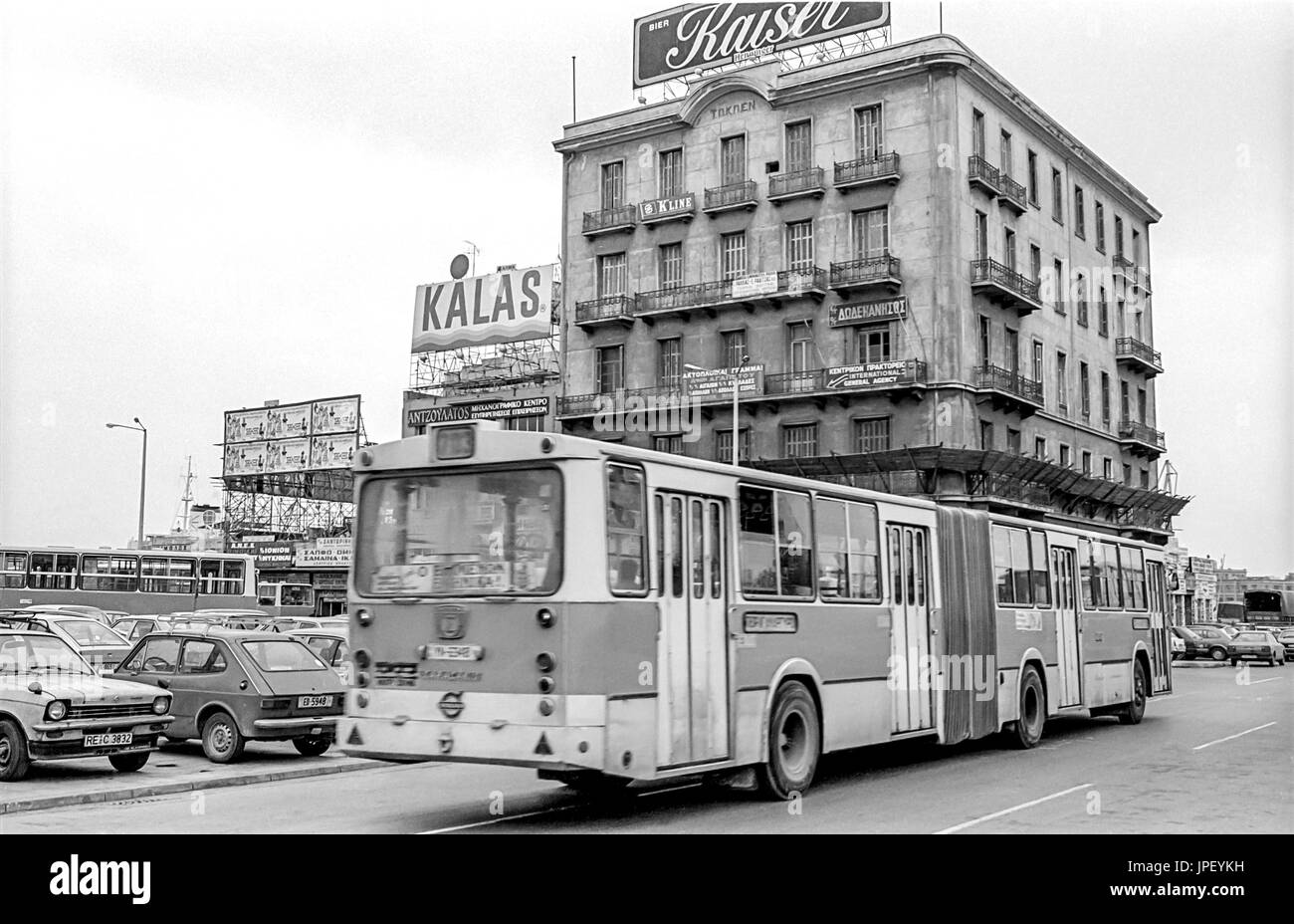 A bus at the port of Piraeus, Athens, Greece in 1986 Stock Photo - Alamy