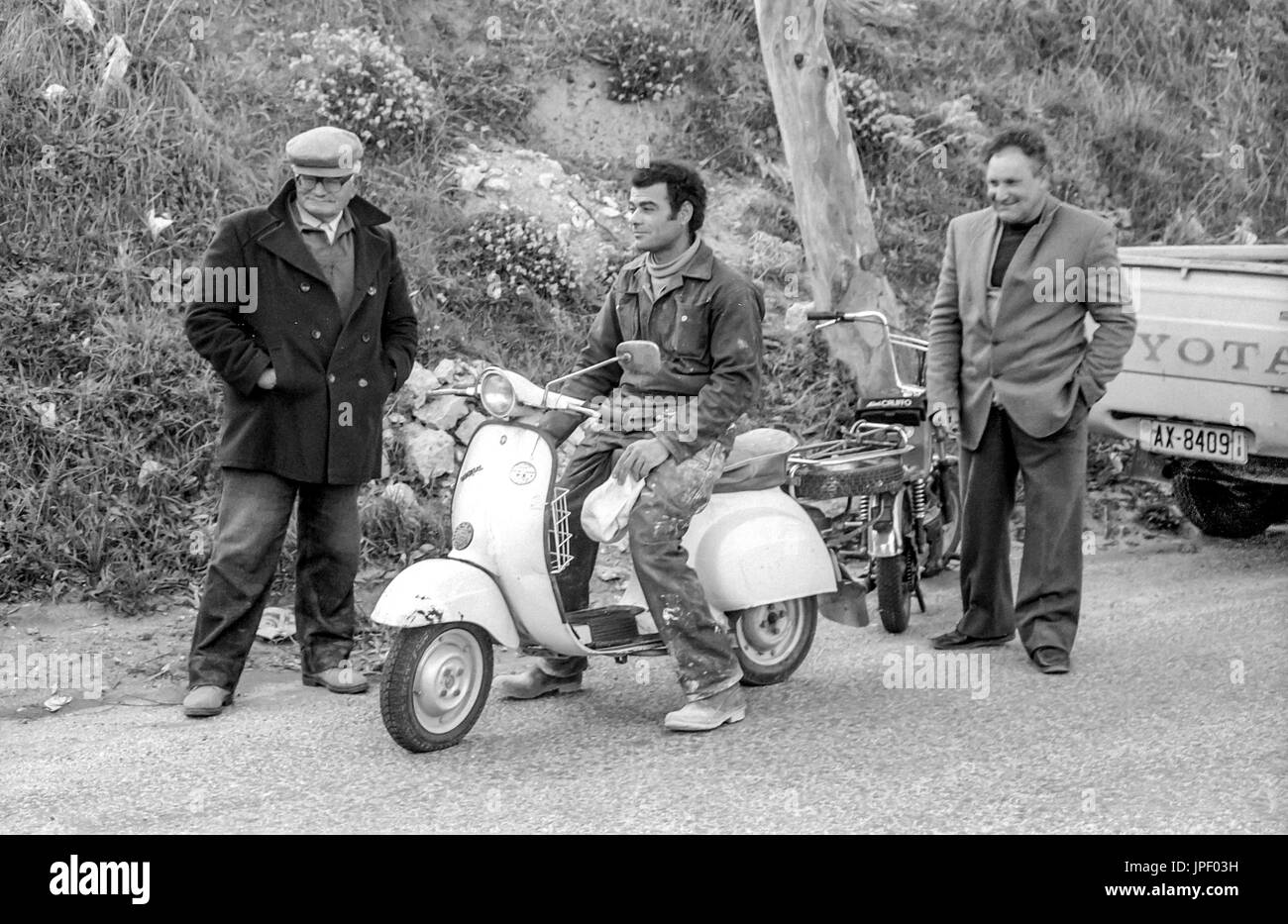 Men on the Greek island of Santorini in 1986 Stock Photo - Alamy