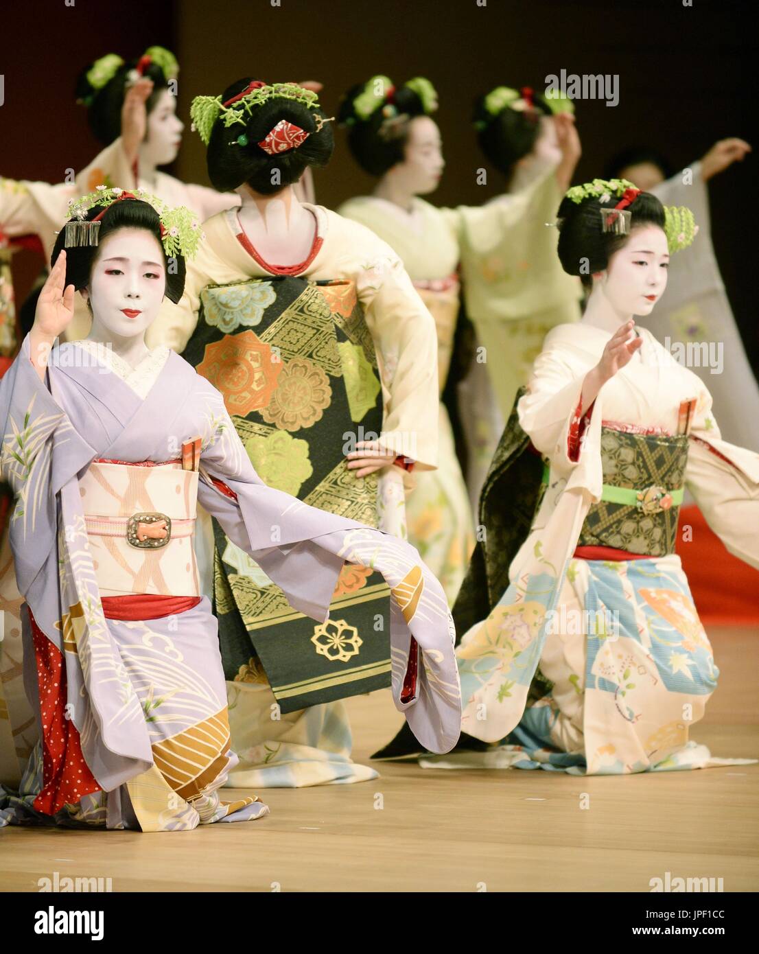 Around 80 geisha and their apprentice maiko take part in the final ...