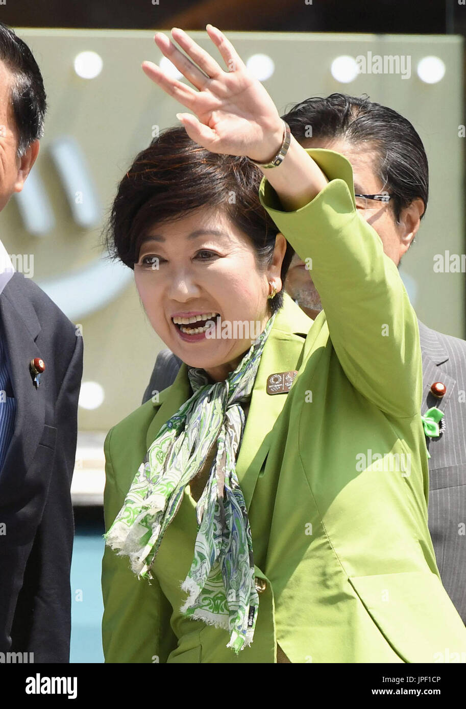 Tokyo Gov. Yuriko Koike joins official campaigning on June 23, 2017 ...