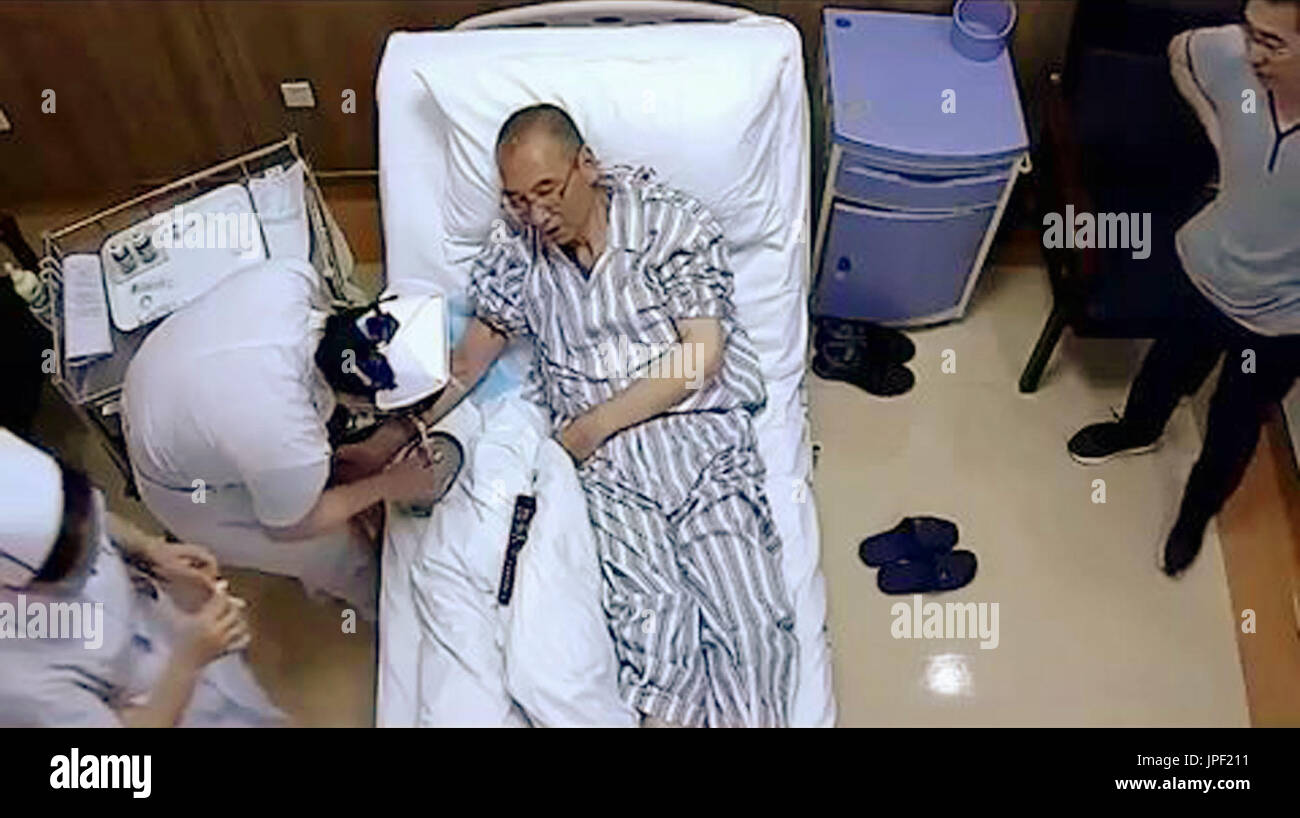 A screenshot from YouTube shows a man believed to be China's Nobel Peace Prize laureate Liu ...