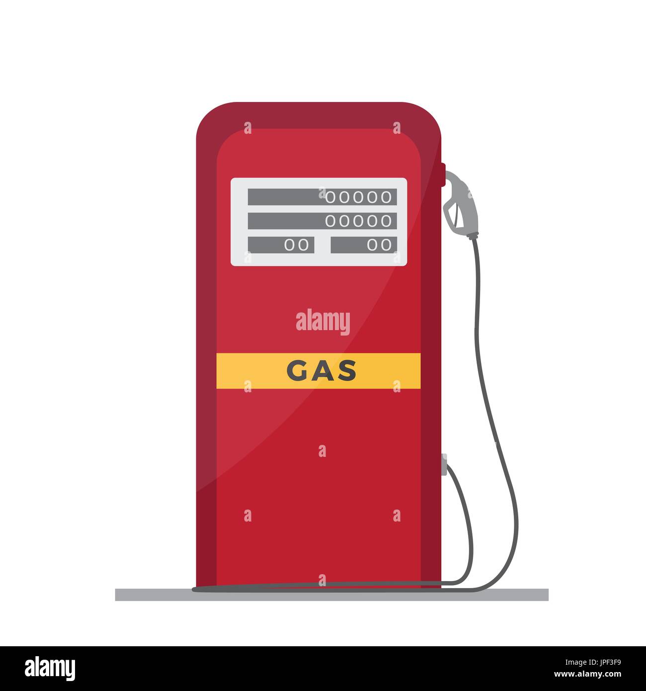An old, red gasoline pump. Vector format illustration on white ...