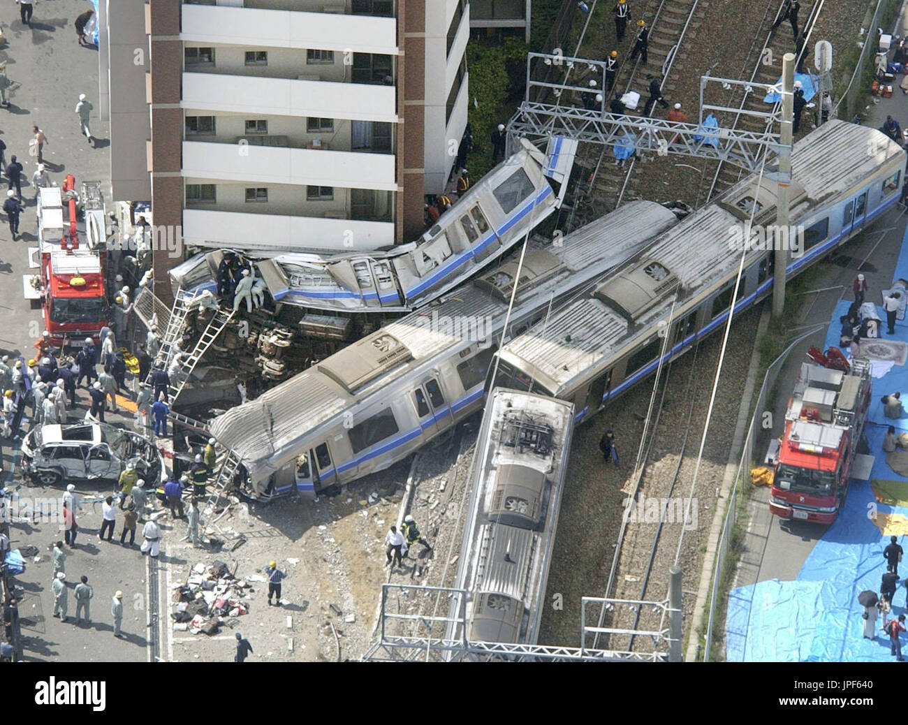 File photo taken in April 2005 shows a rush-hour commuter train ...