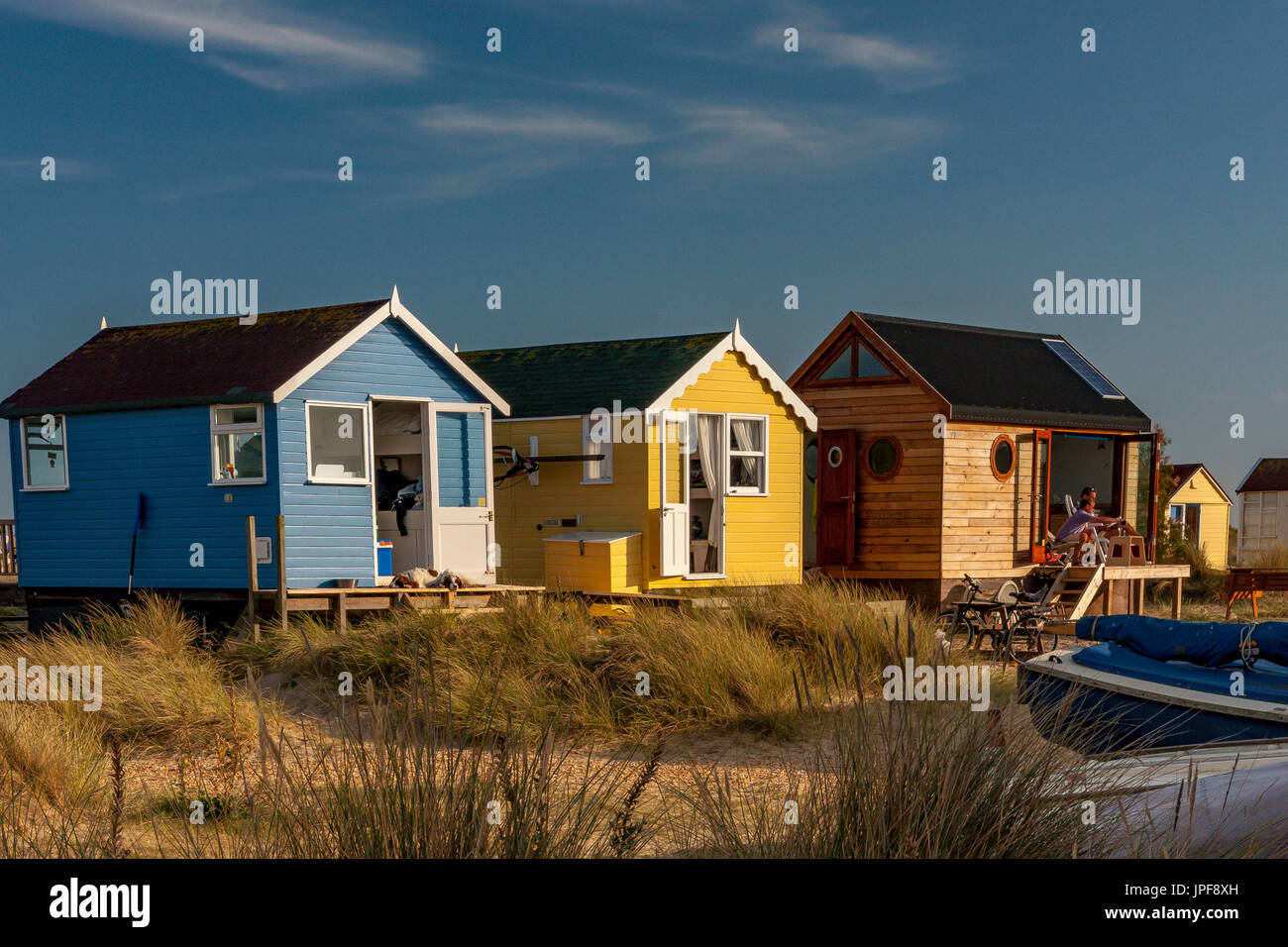 Highly desirable seaside wooden beach huts at Mudeford , Dorset .These ...