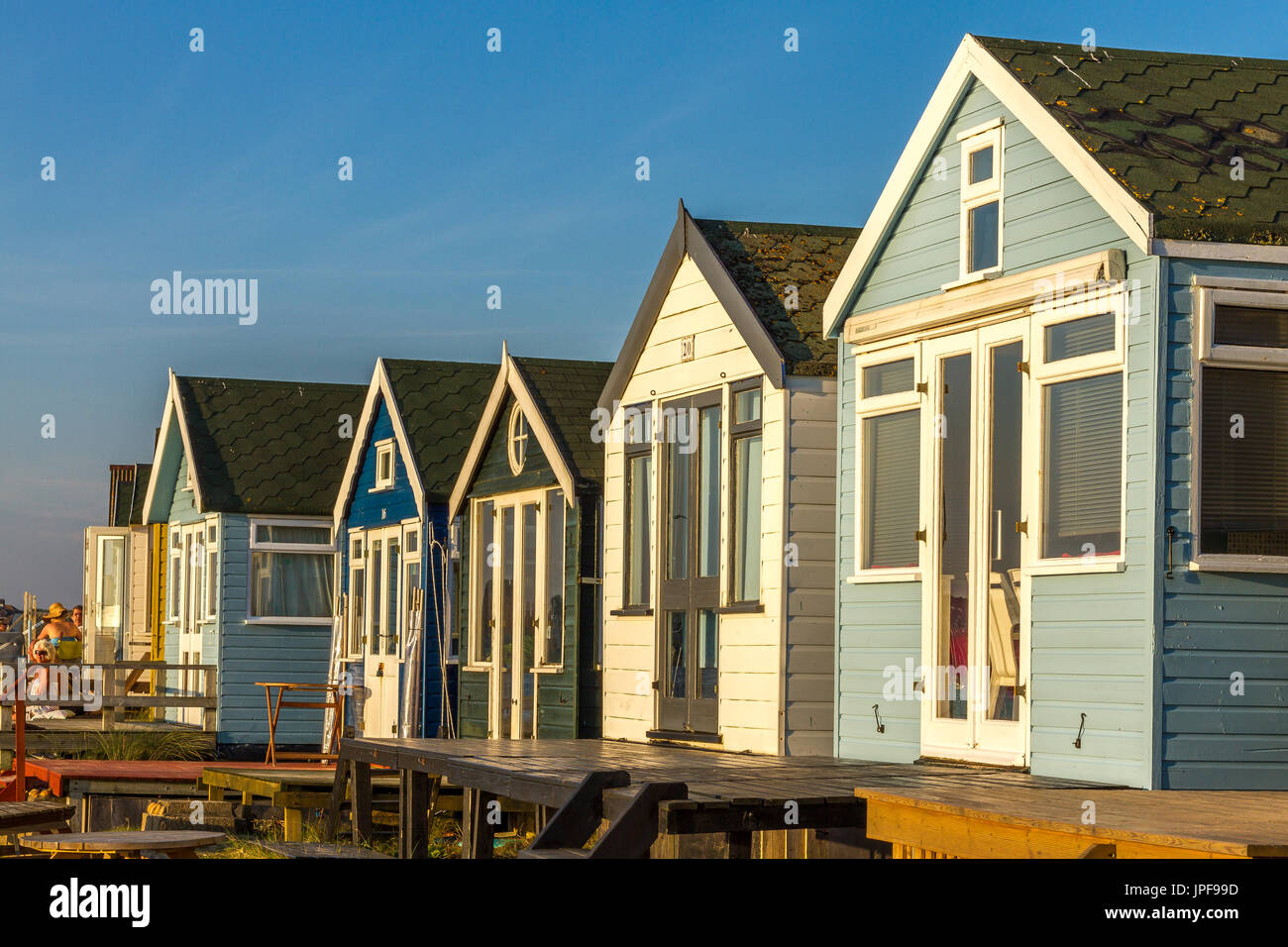 Highly desirable seaside wooden beach huts at Mudeford , Dorset .These ...