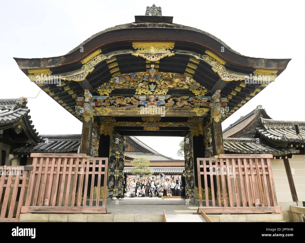 The Karamon, a gate with decorative carvings designated as a national ...