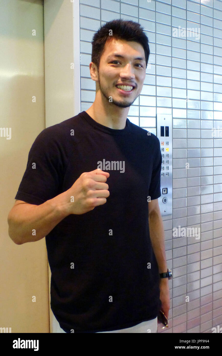 Japanese boxer Ryota Murata poses for a photo in Tokyo on May 22, 2017 ...