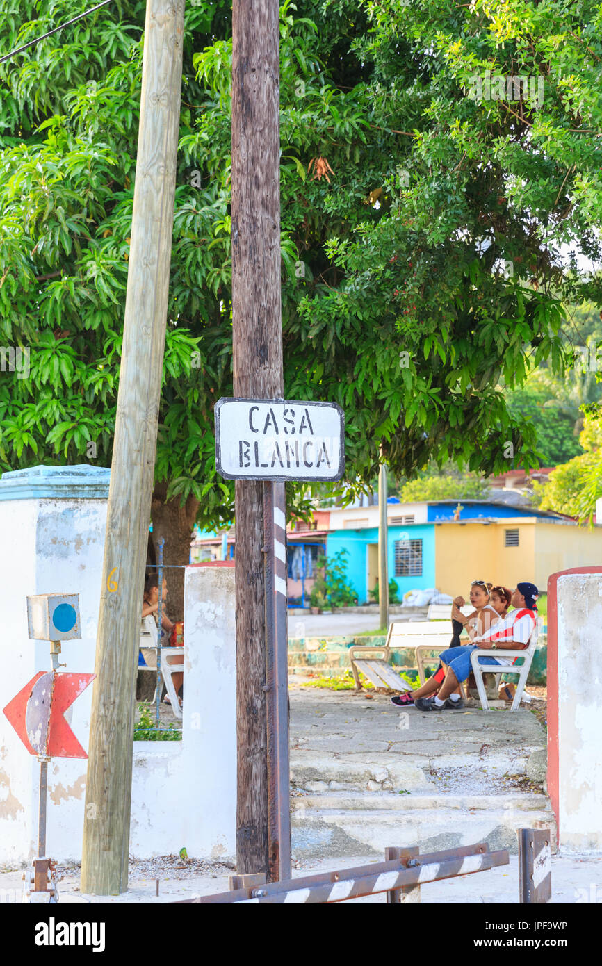 Street sign in the suburb of Casa Blanca, also Casablanca, a ...