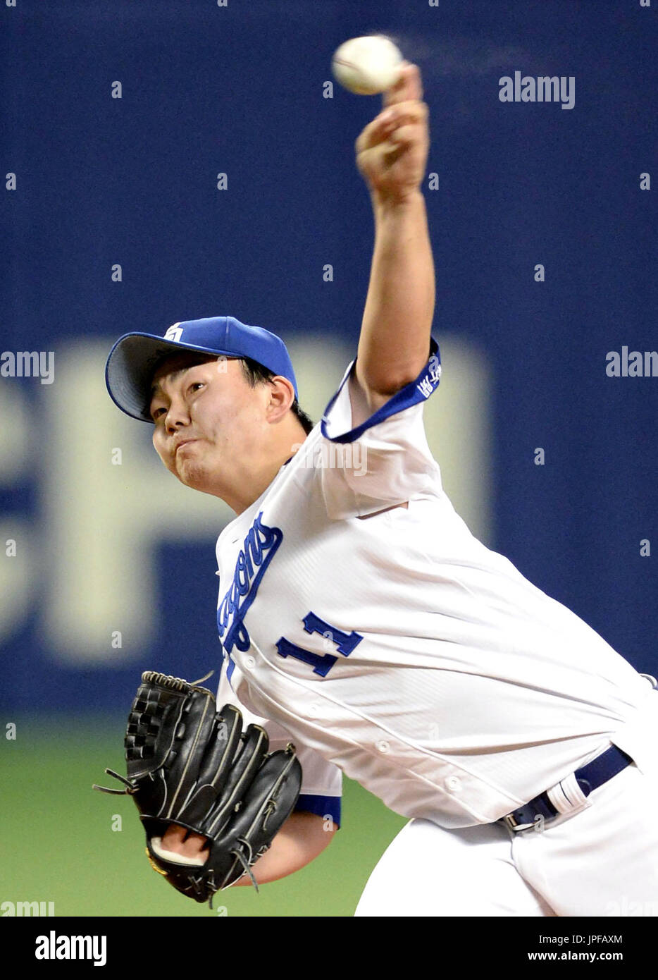 The Chunichi Dragons' Shinnosuke Ogasawara starts in an interleague ...