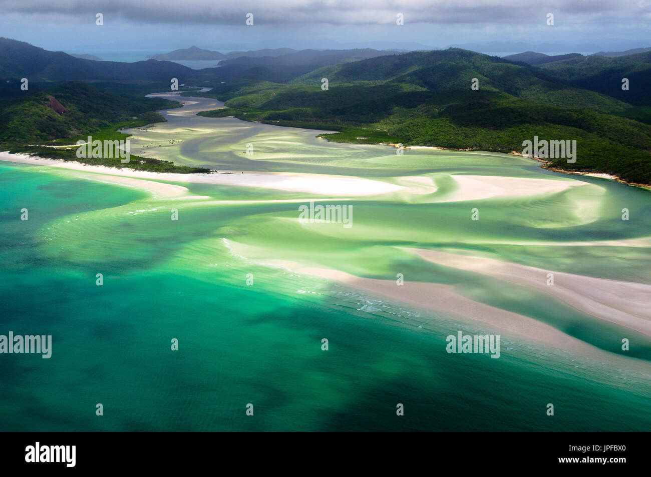 Scenic flight over Whitehaven Beach, Whitsunday Islands Stock Photo - Alamy