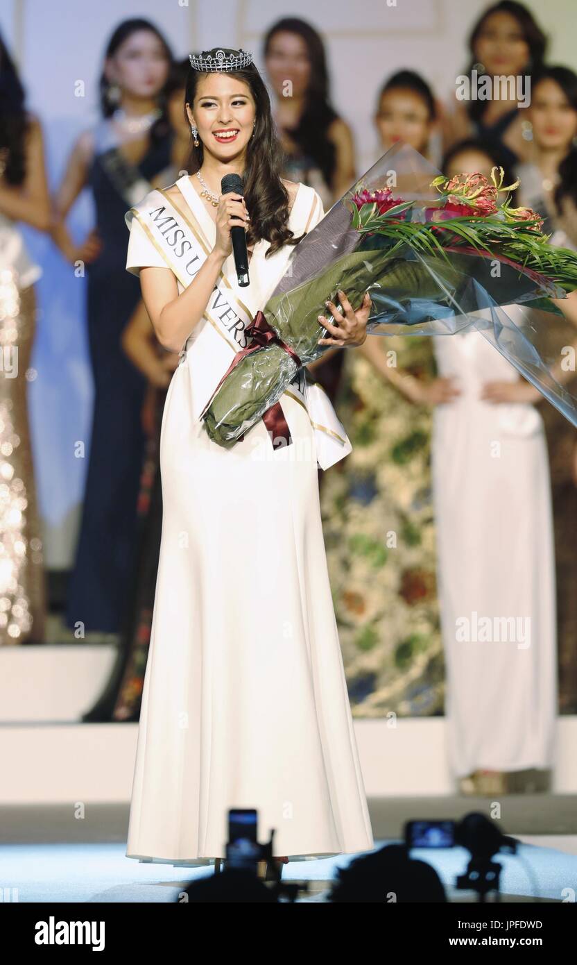 Momoko Abe, a 22-year-old model, is selected in Tokyo on July 4, 2017 ...