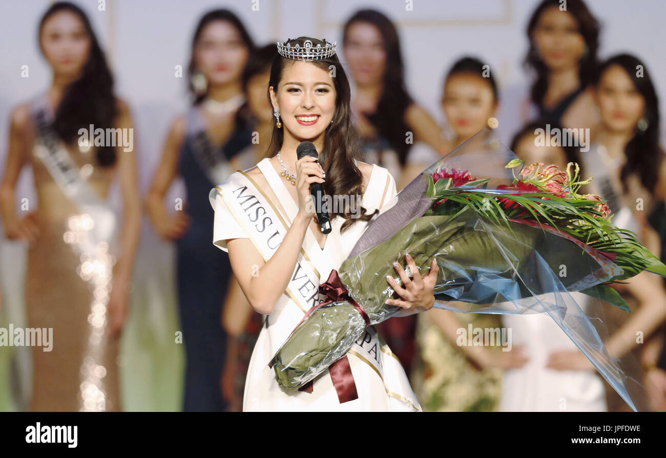 Momoko Abe, a 22-year-old model, is selected in Tokyo on July 4, 2017 ...