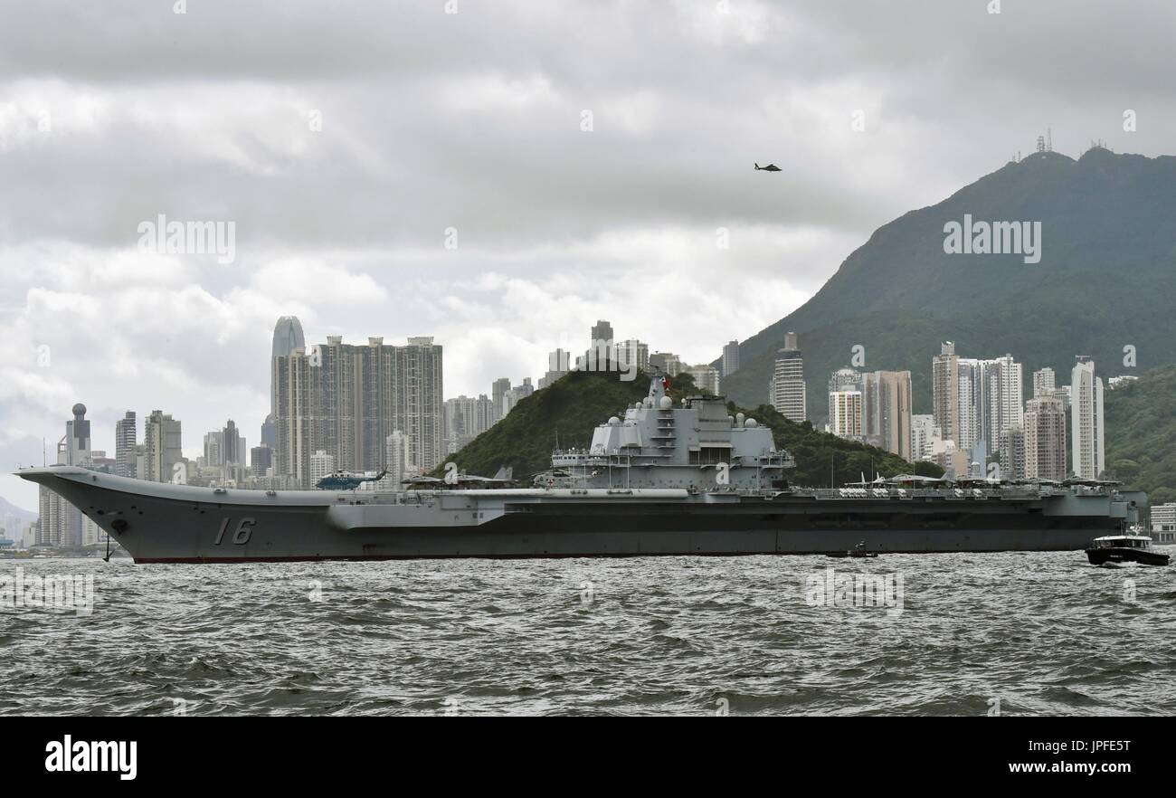 China's first aircraft carrier, the Liaoning, arrives in Hong Kong on ...