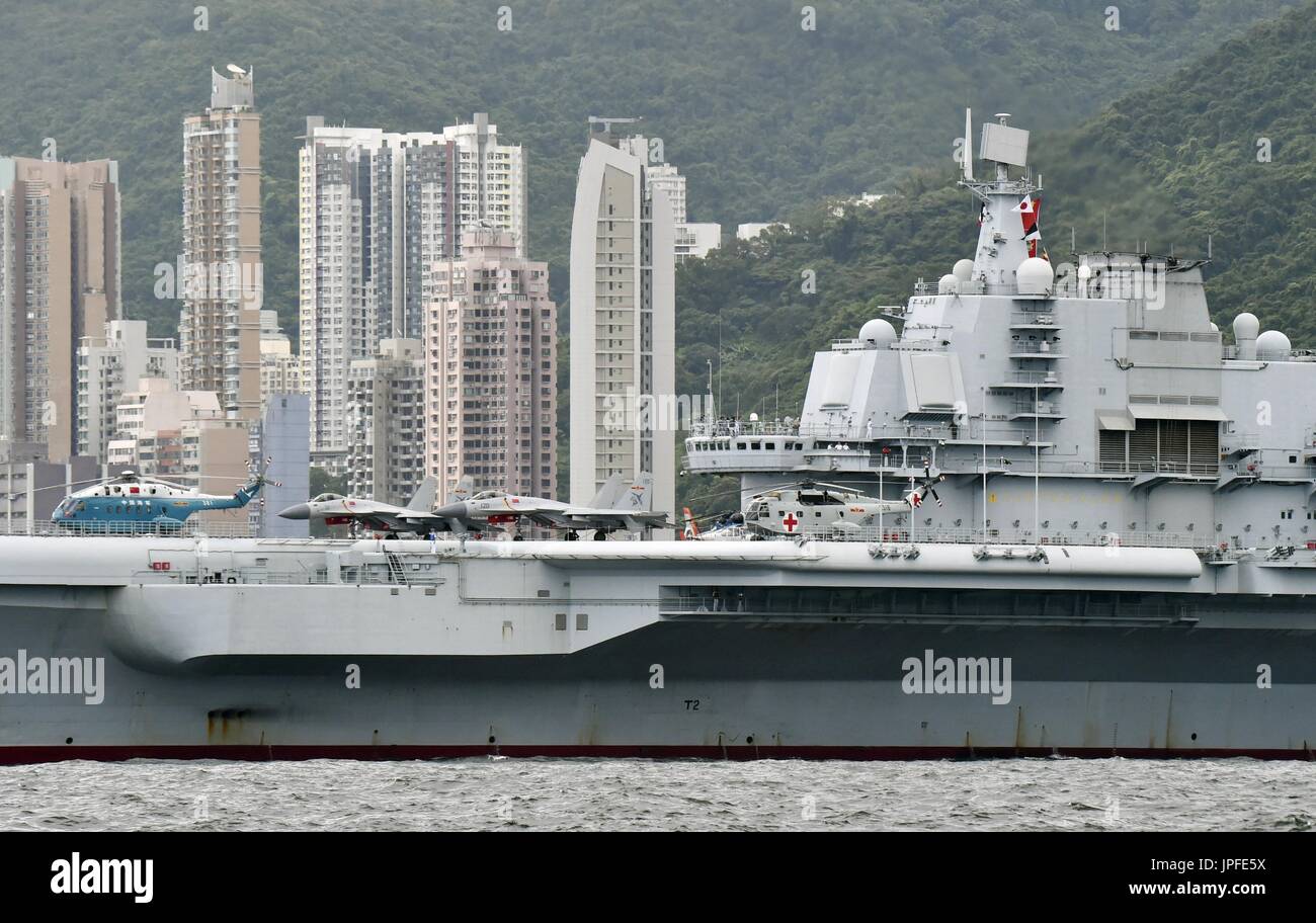 China's first aircraft carrier, the Liaoning, arrives in Hong Kong on ...