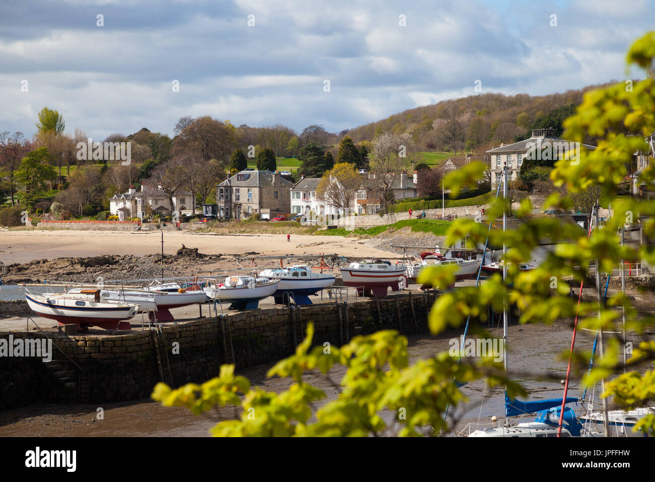View of the pretty village of Aberdour from the Fife Coastal Path ...