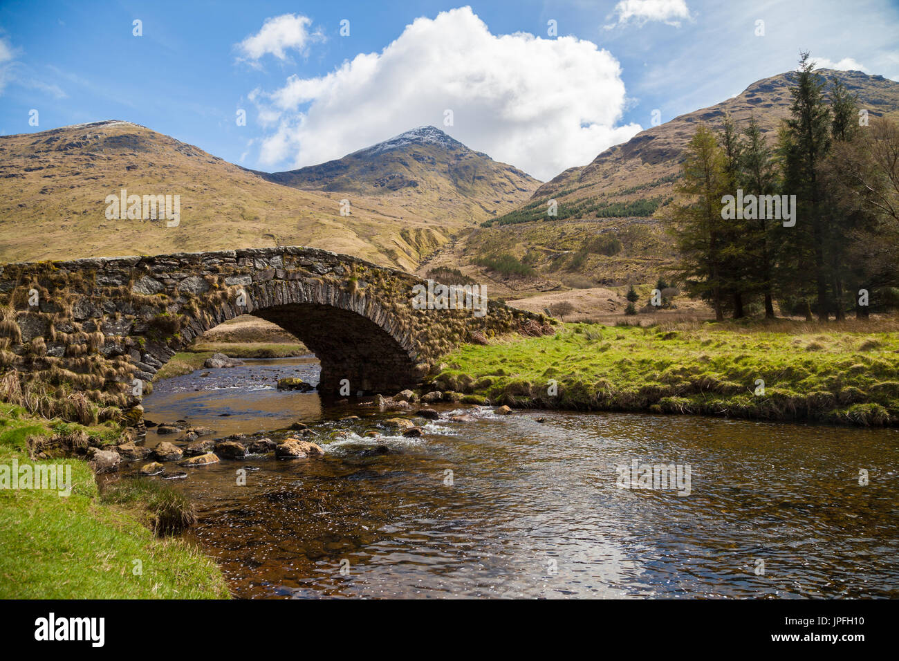Butterbridge crossing Kinglas Water the Scottish Highlands Scotland ...